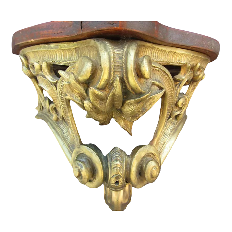 19thc French Rococo Heavy Louis XV Style Gilt Bronze Wall Console ...