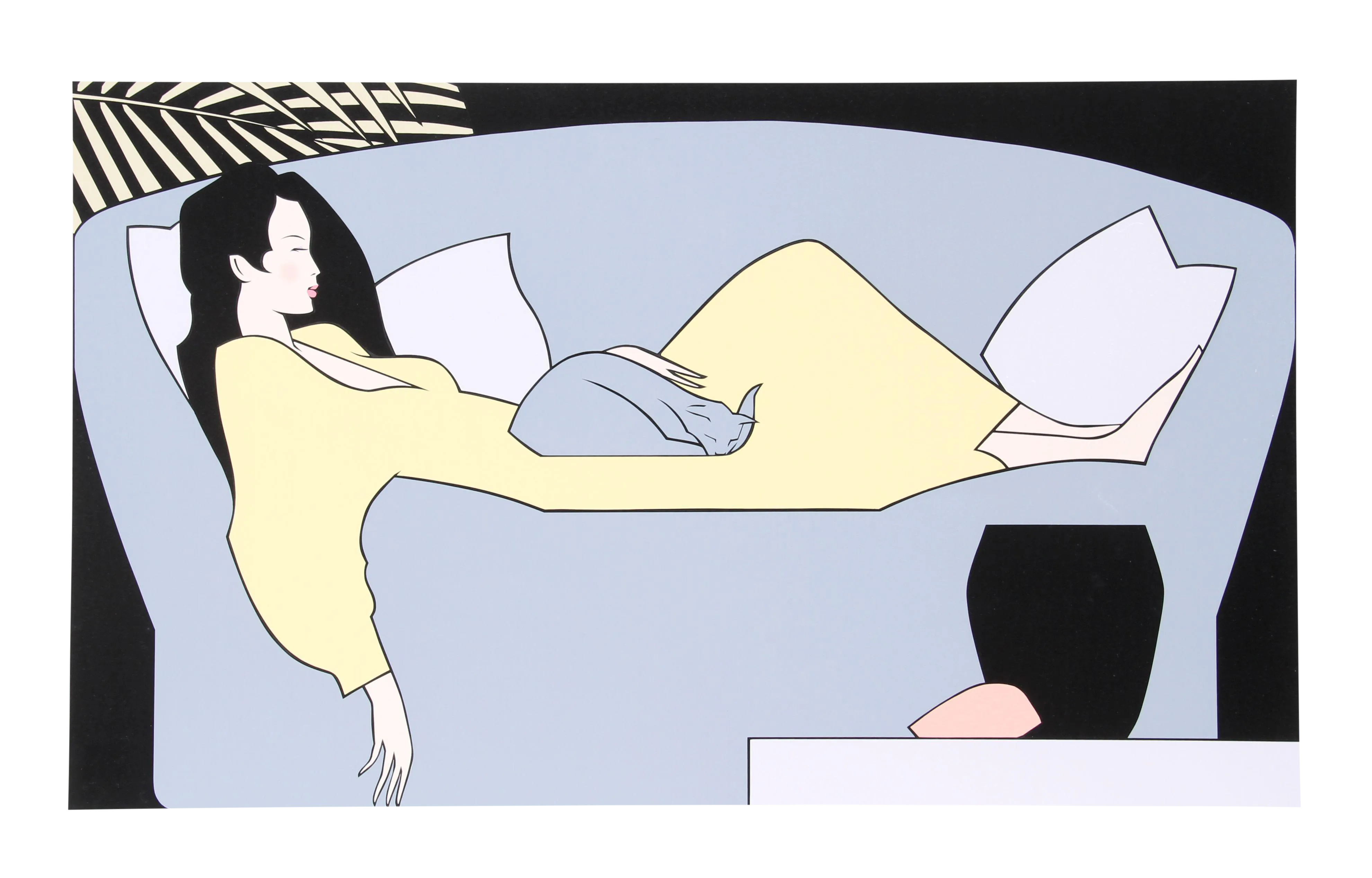 Tracy Sabin Grey Cat Serigraph | Chairish