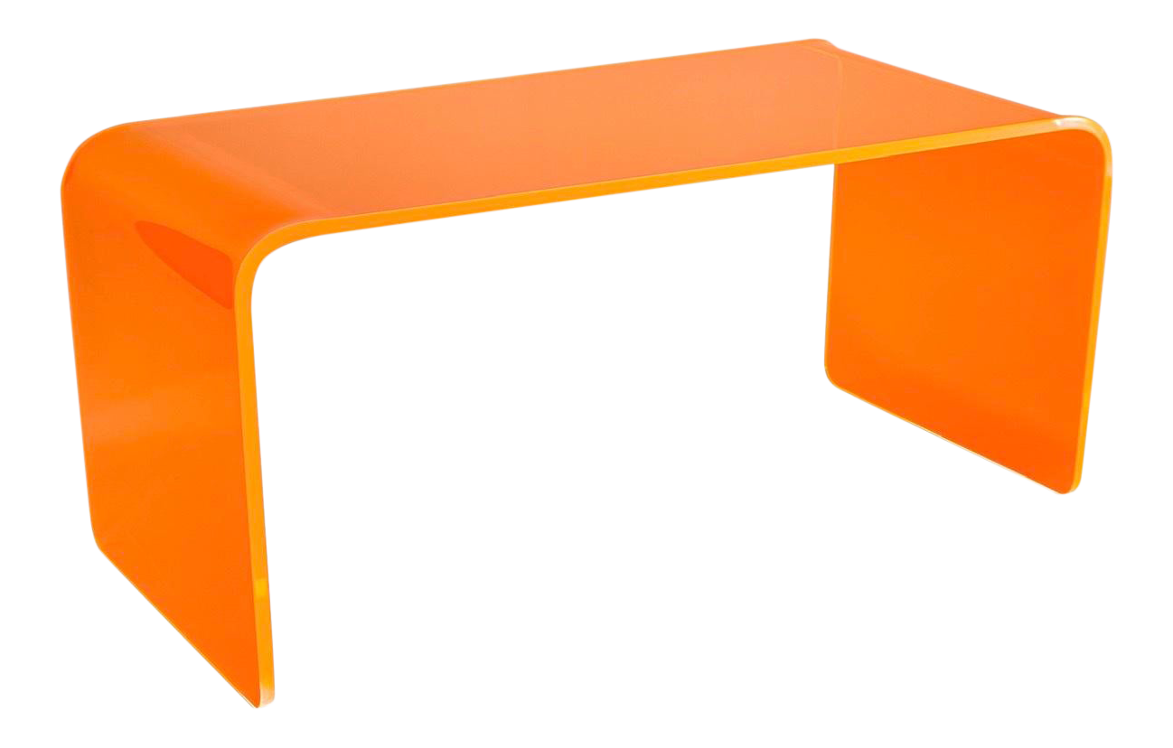 "Long Game" Coffee Table in Neon Orange | Chairish
