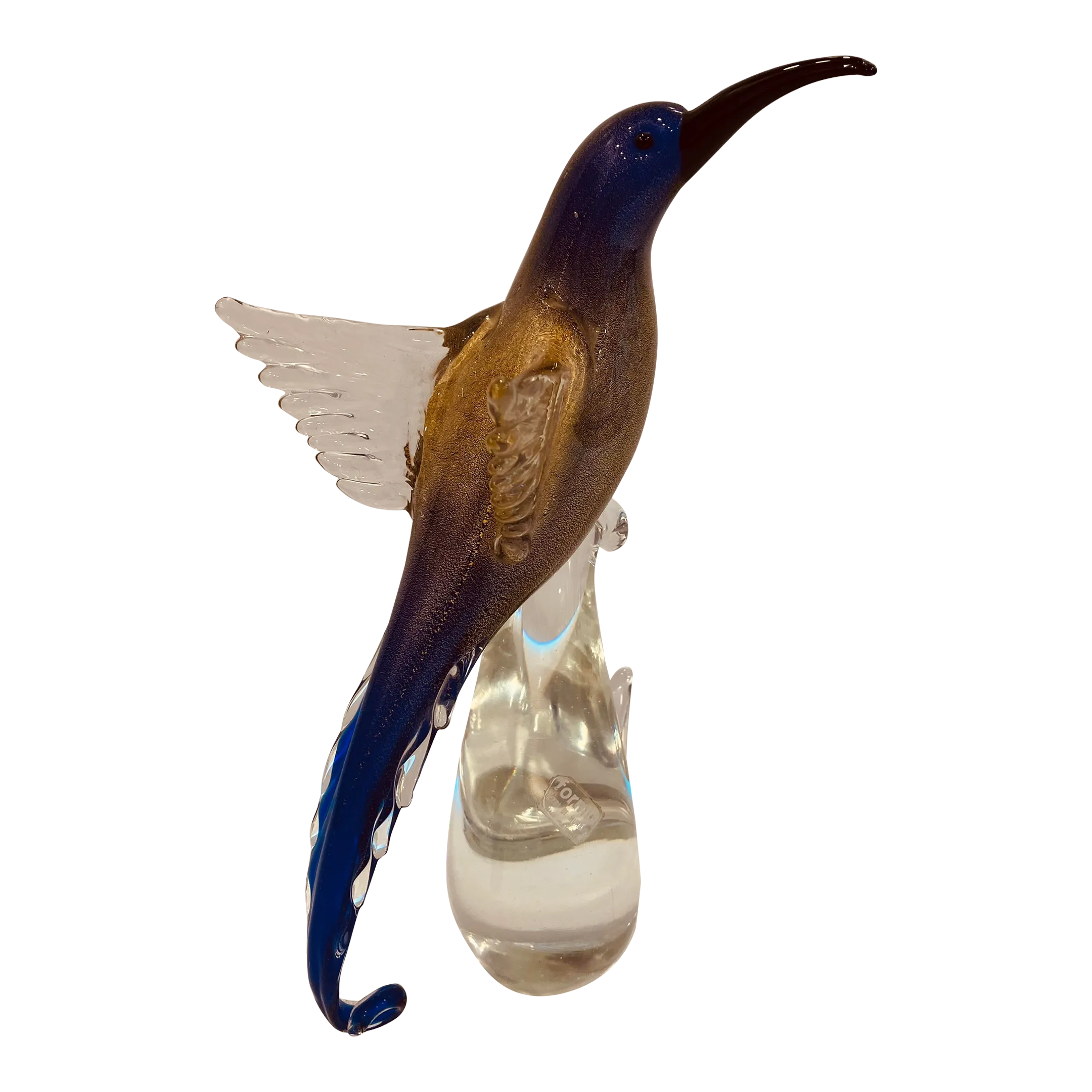 1980s Murano Glass Hummingbird Figurine | Chairish