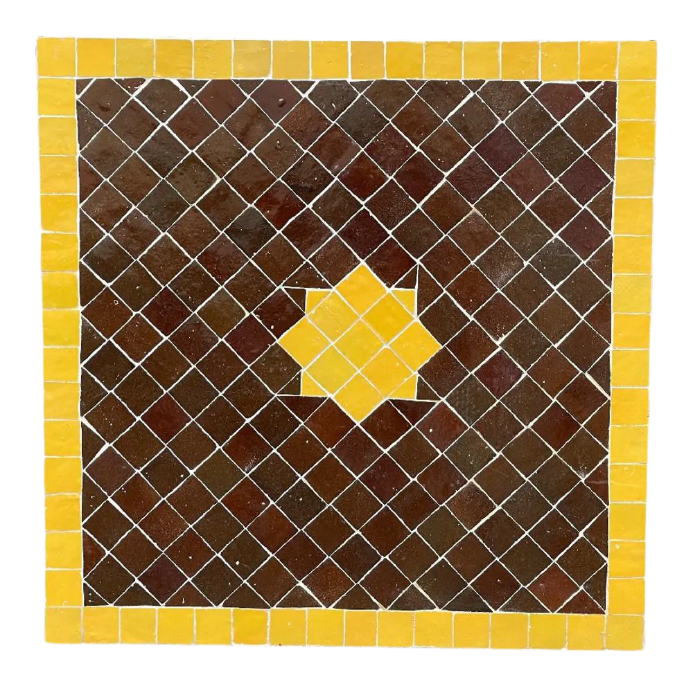 Moroccan Ceramic Tile Square Table Top | Chairish