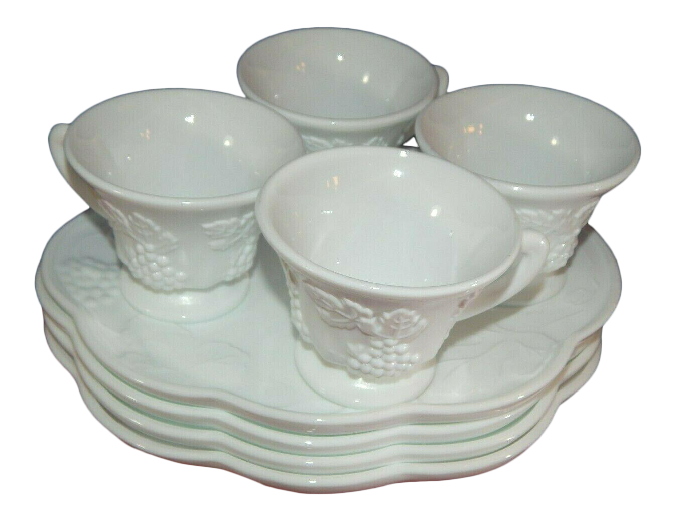 Colony "Harvest" Milk Glass Snack, Mid to Late 20th Century - Set of 4 ...