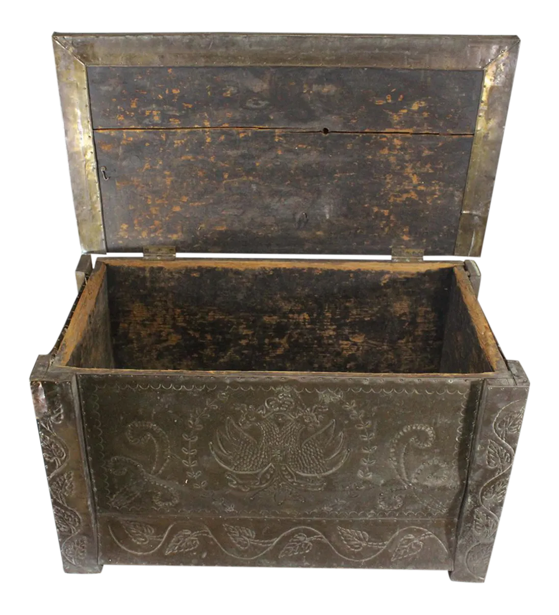 Russian Hand Tooled Brass Wedding Chest | Chairish