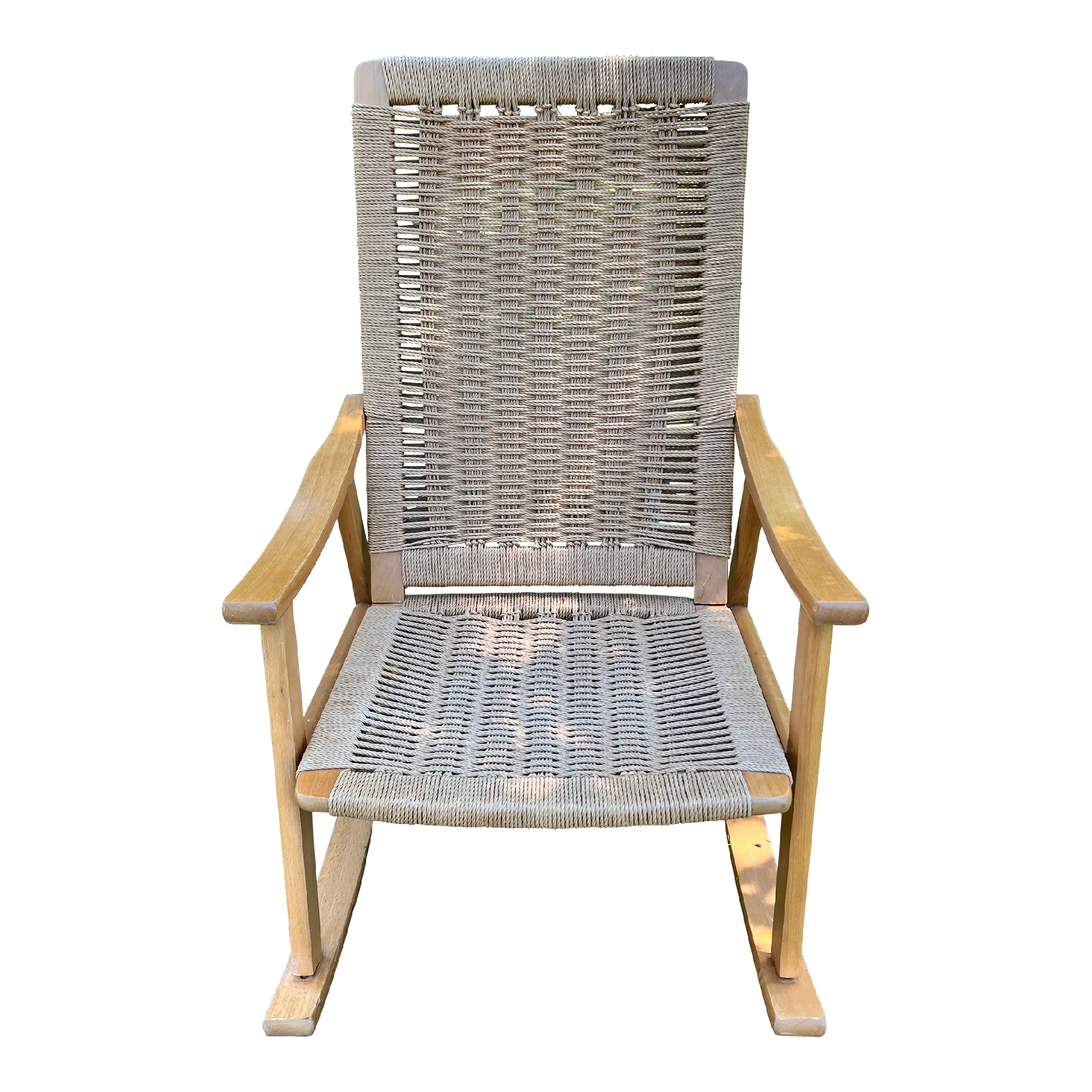Hans Wegner Style Mid-Century Rope Rocking Chair Mid 20th Century ...
