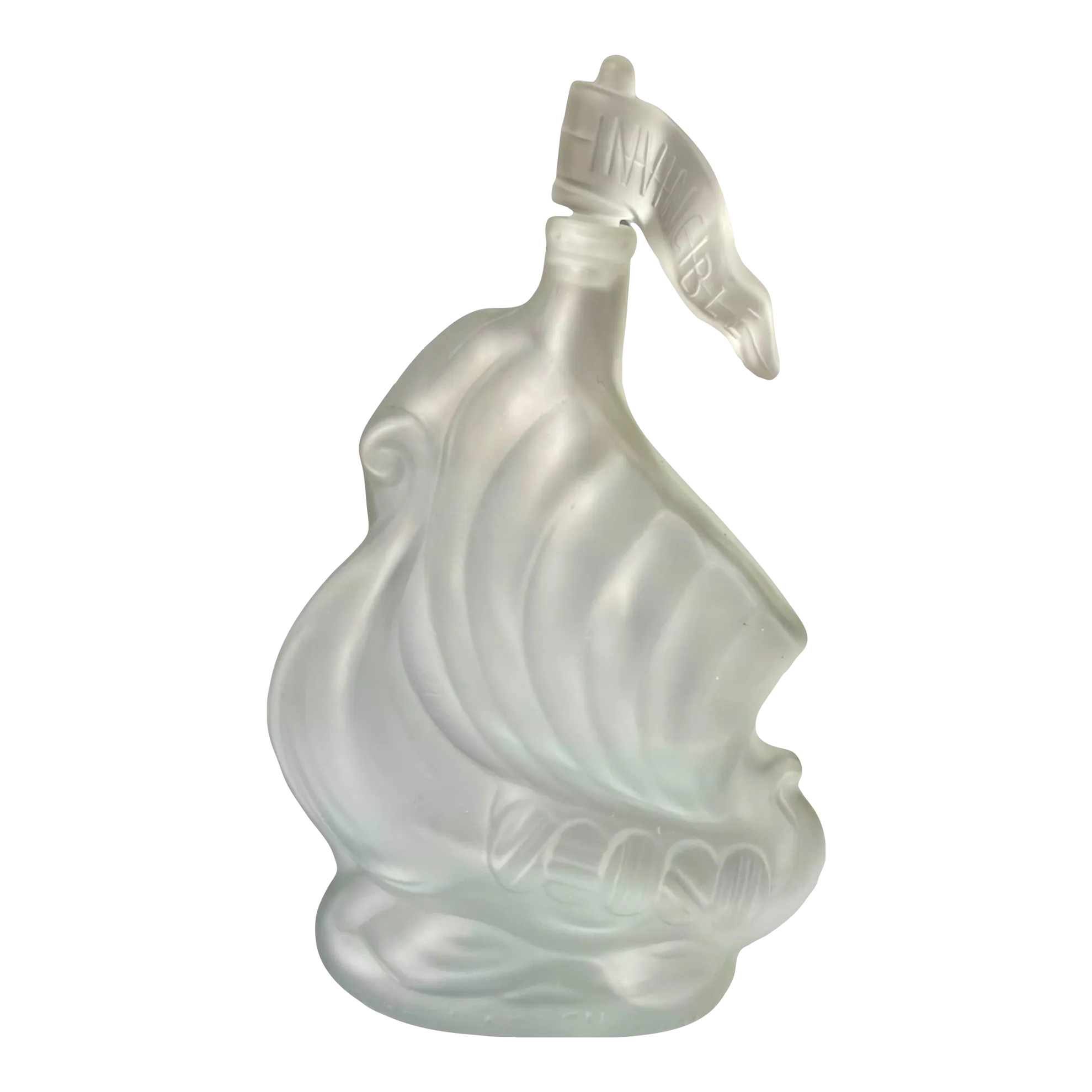 Vintage Larsen “Invincible” Viking Ship Glass Cognac Liquor Bottle | Chairish