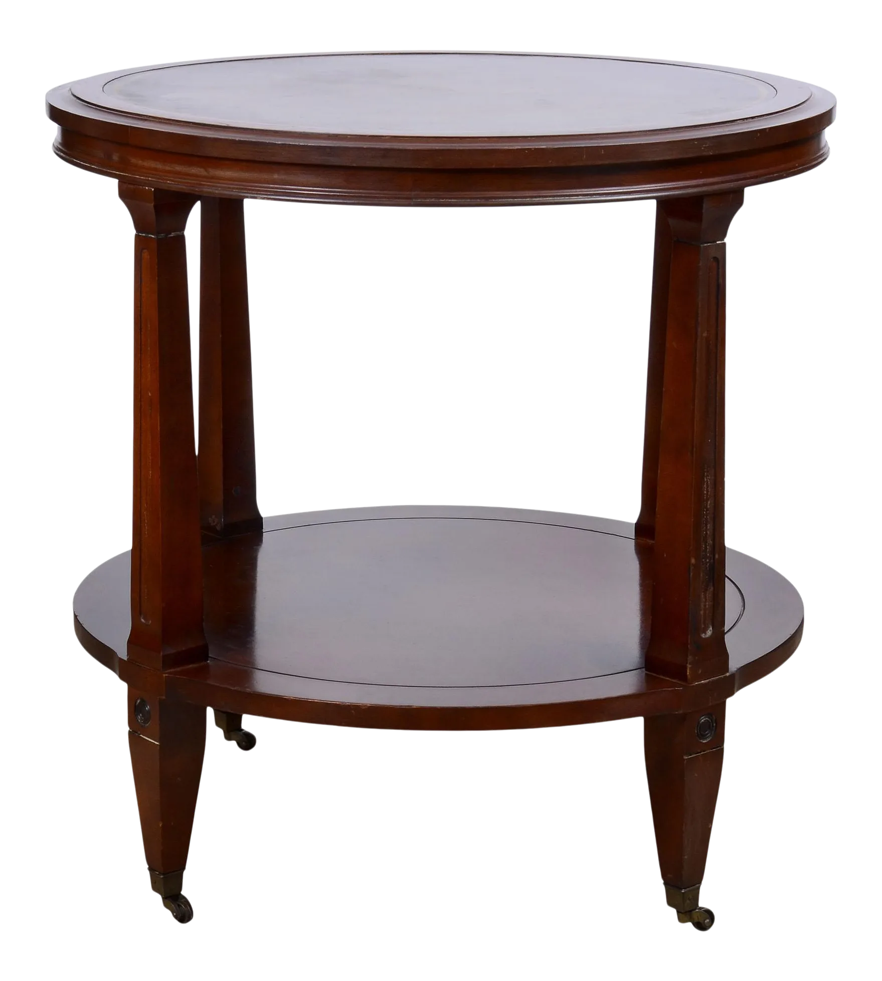 Leather Topped Mahogany Side Table | Chairish
