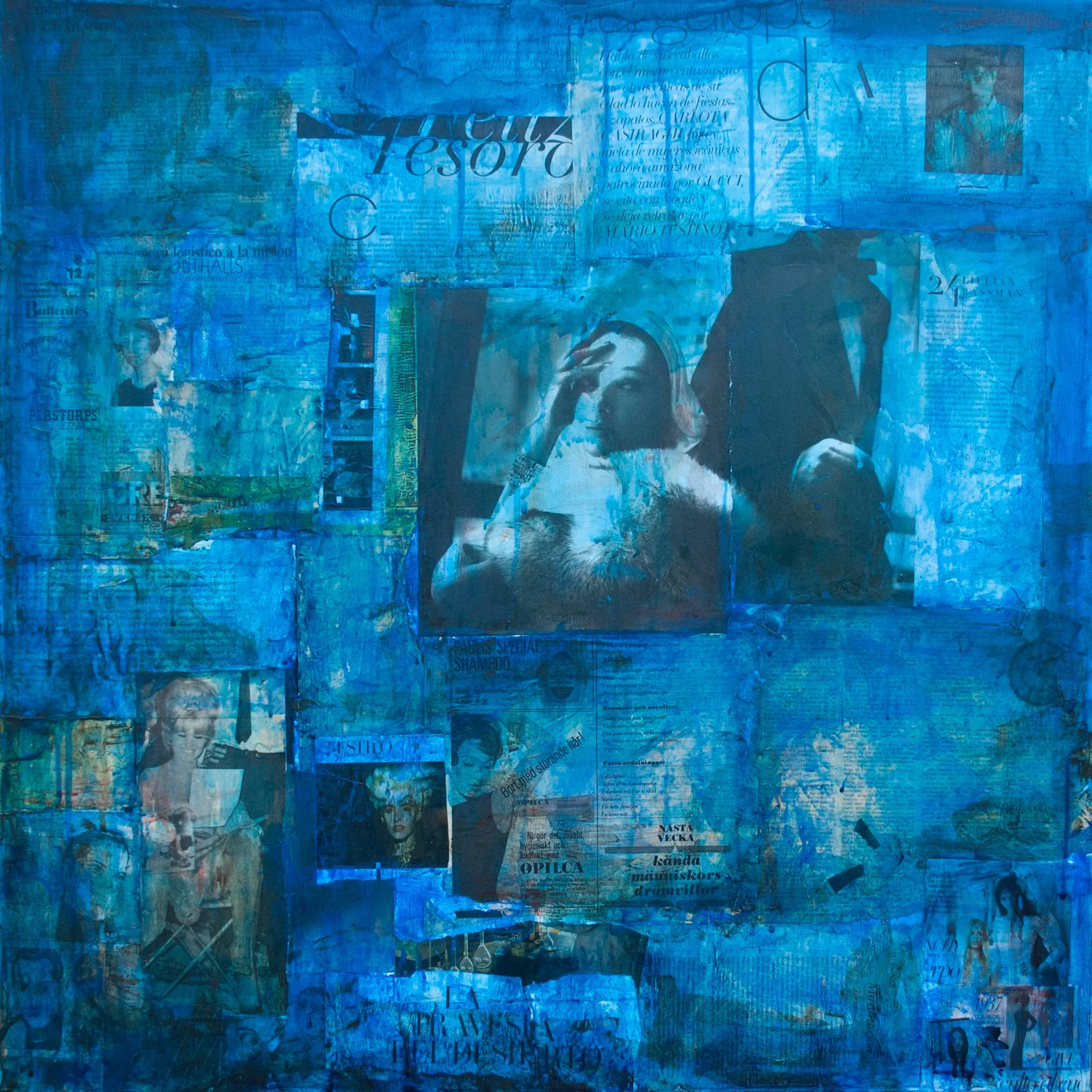 Contemporary Collage Expressionist Mixed-Media Painting | Chairish