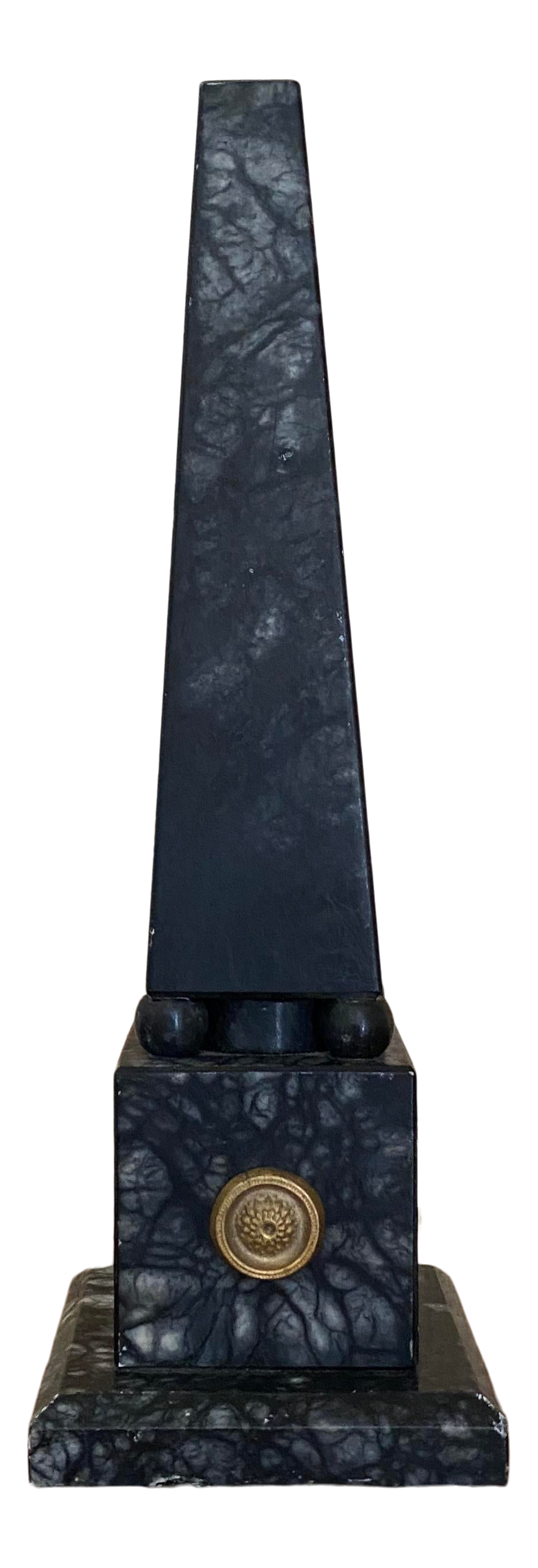 Mid 20th Century Black Marble Obelisk Statue | Chairish