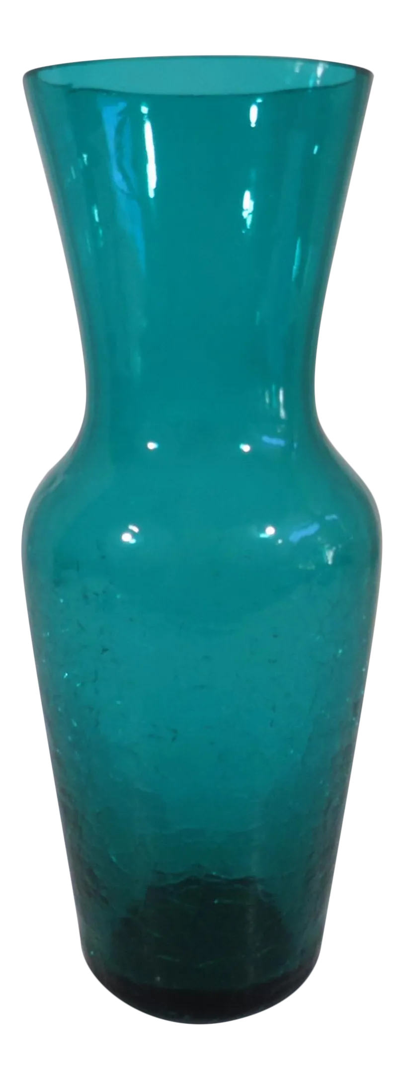 Vintage Teal Glass Vase | Chairish