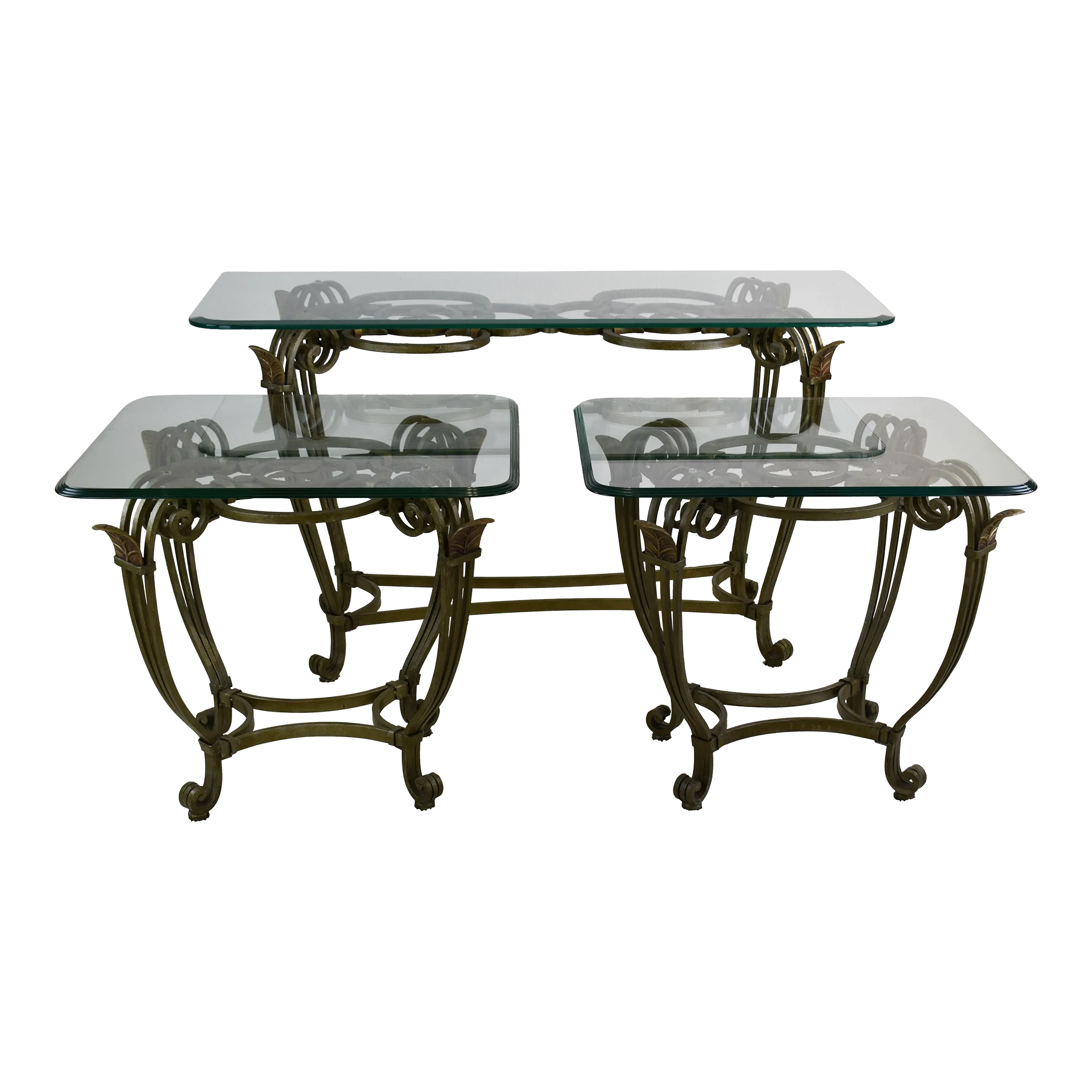 Glass and wrought iron end tables store