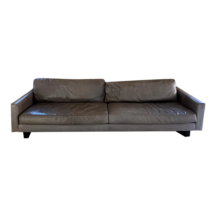 2000s Modern Gray Leather Sofa Pierson Room & Board | Chairish