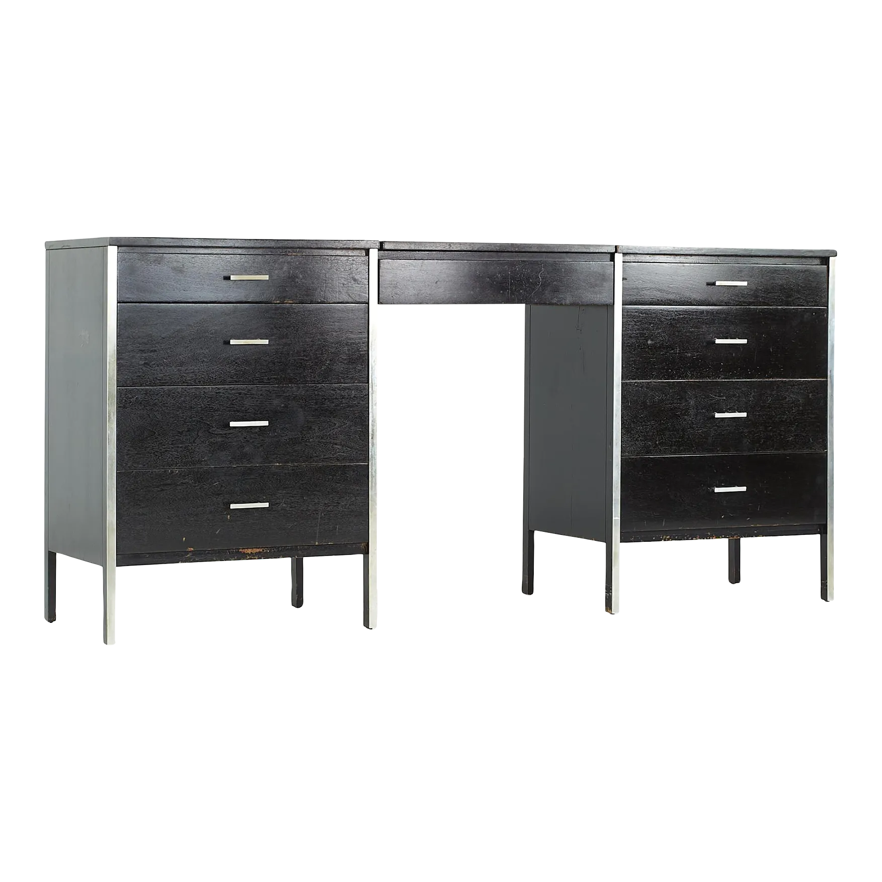 Paul McCobb for Calvin Linear Mid Century Vanity Cabinet | Chairish