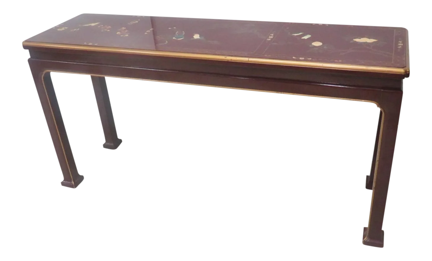 Asian Style Paint Decorated Sofa Table | Chairish