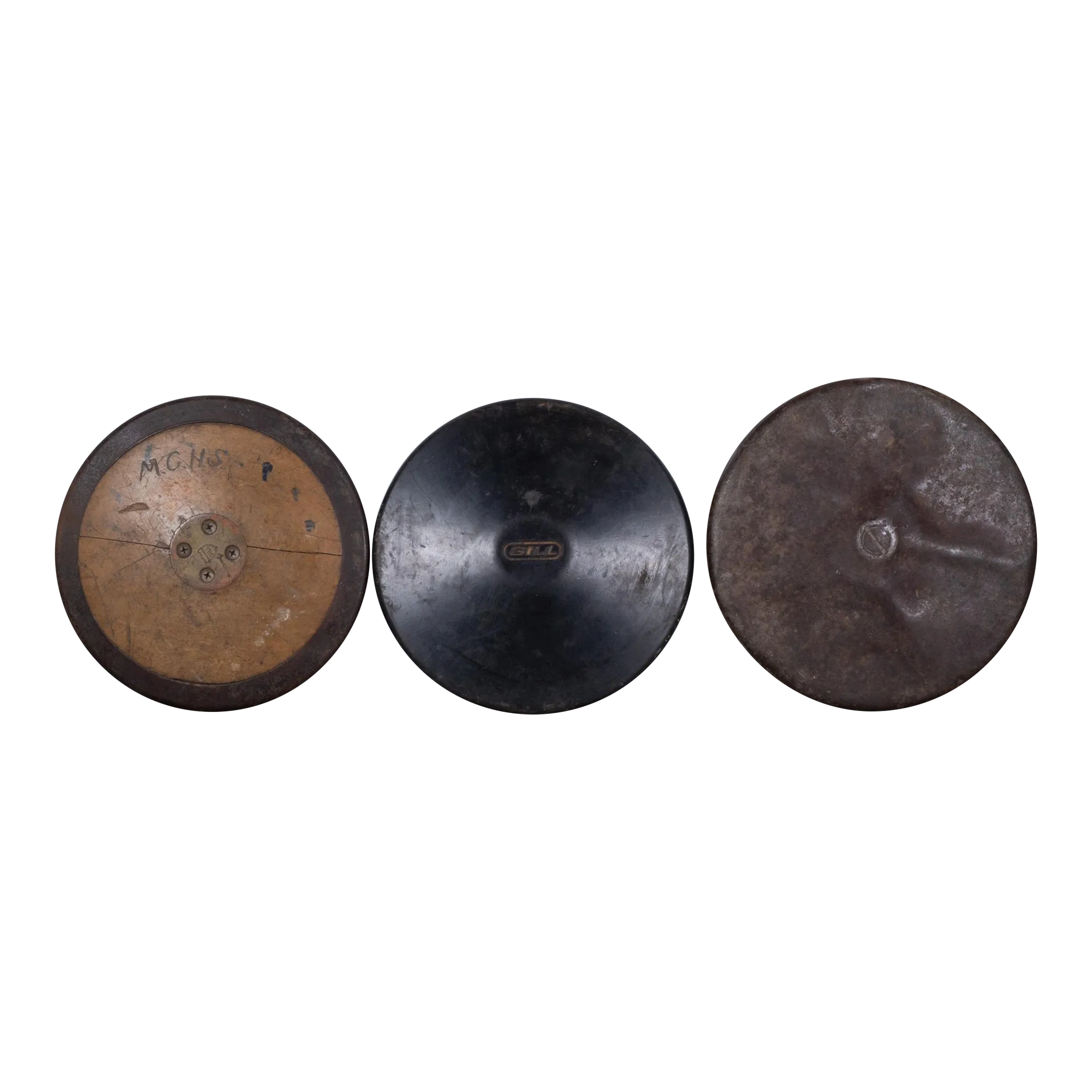 Antique Wood and Metal Throwing Discus C.1930-1940 | Chairish