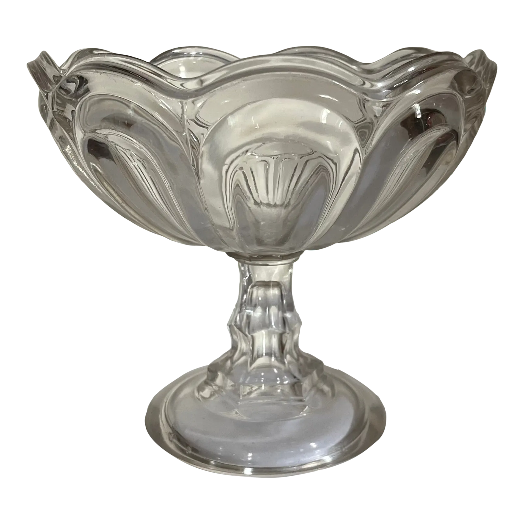 Antique 19th Century American Flint Glass Footed Compote Fruit Bowl ...