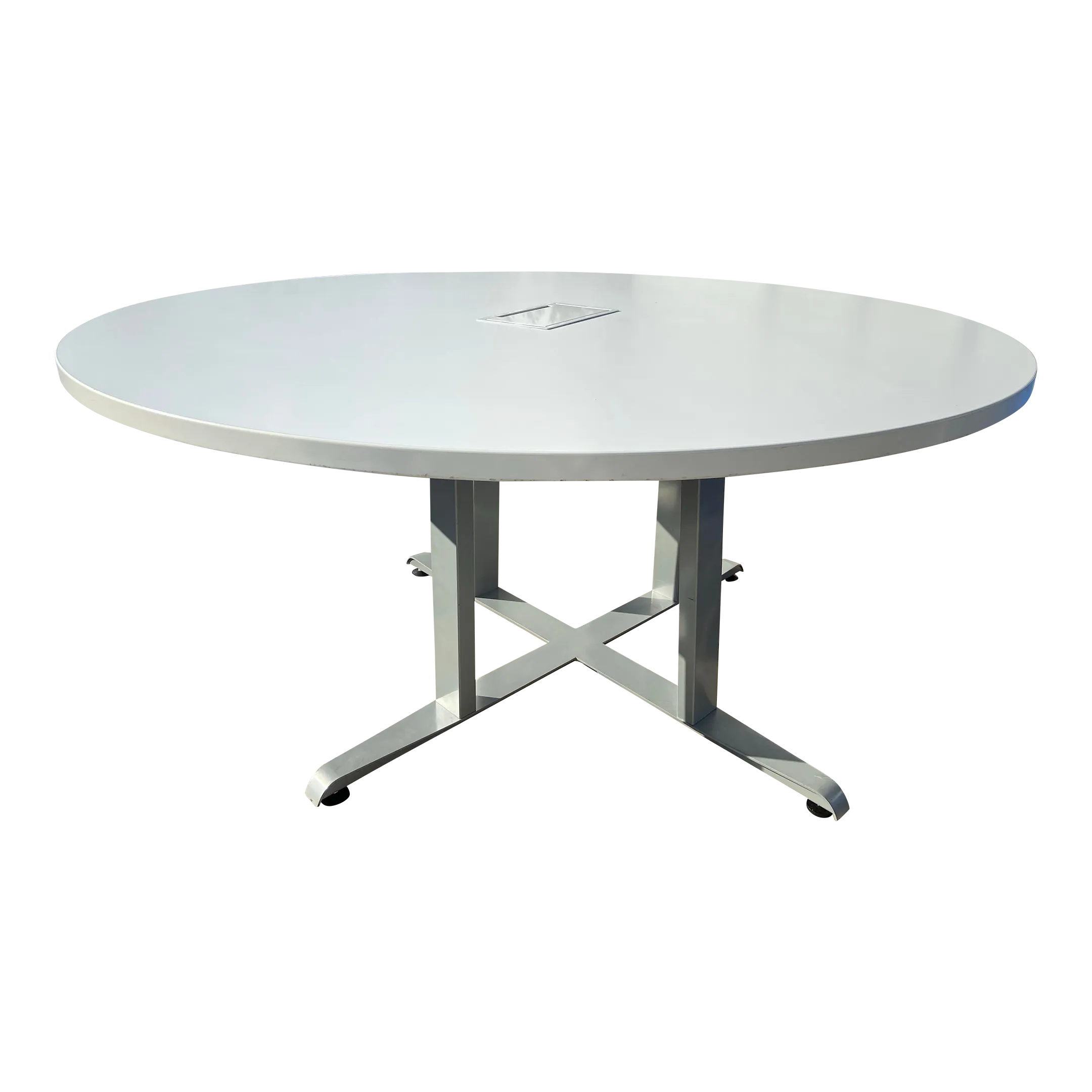 Enwork Modern Round Conference Table | Chairish