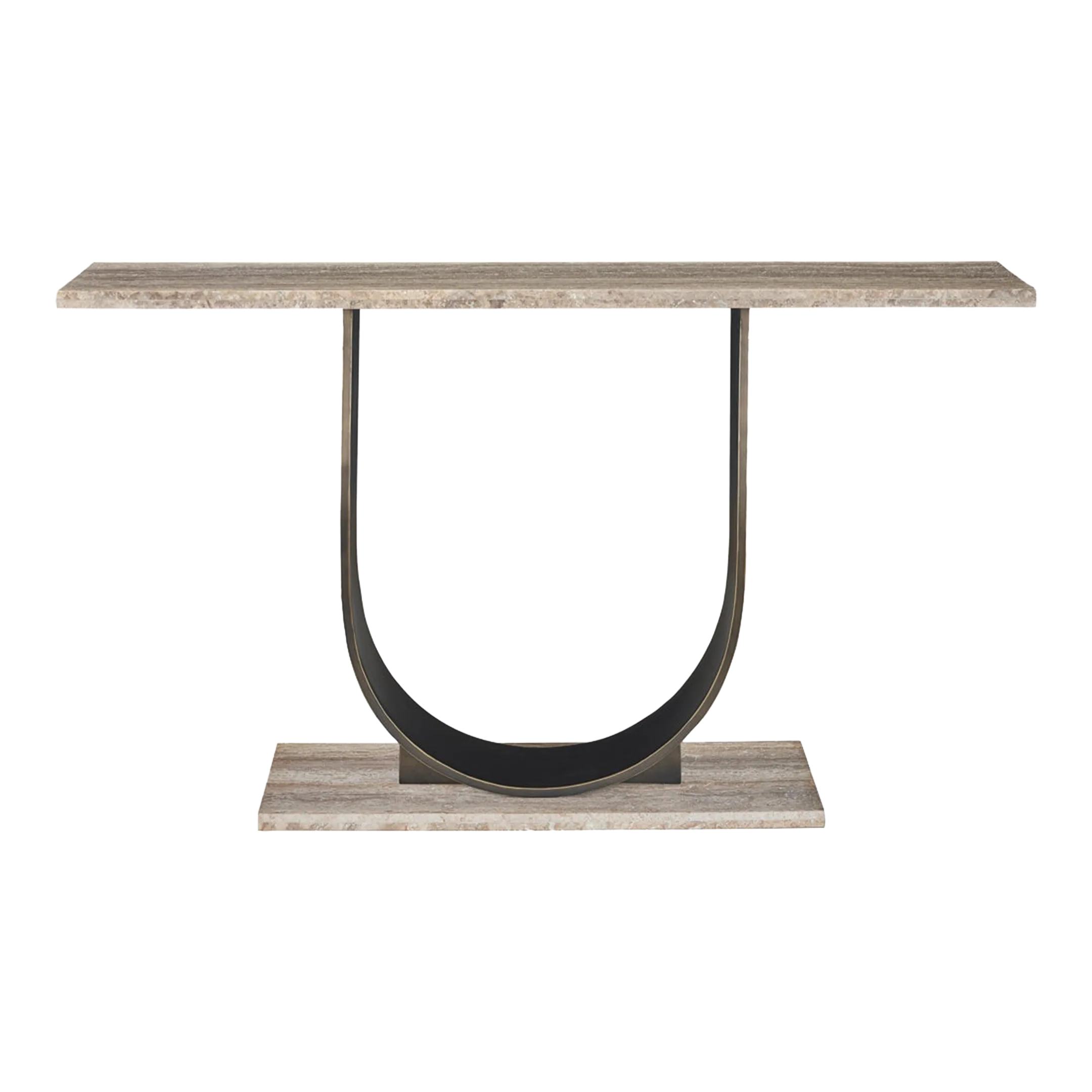 Contemporary Equilibrium Metal Console Table | Chairish