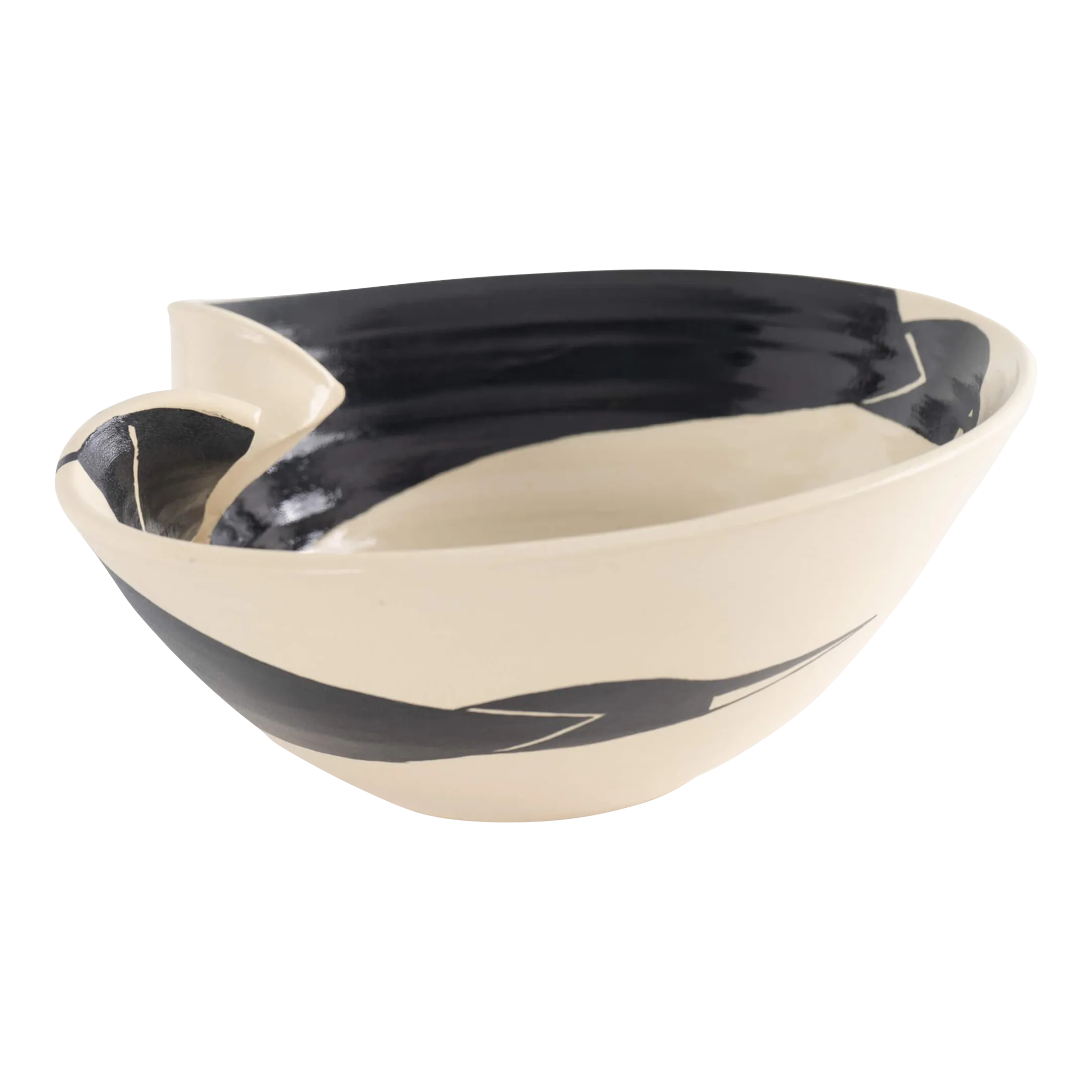 Vintage Abstract Pottery Bowl | Chairish