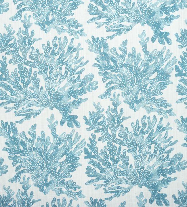 Marine Coral Fabric - Sky Blue | Chairish