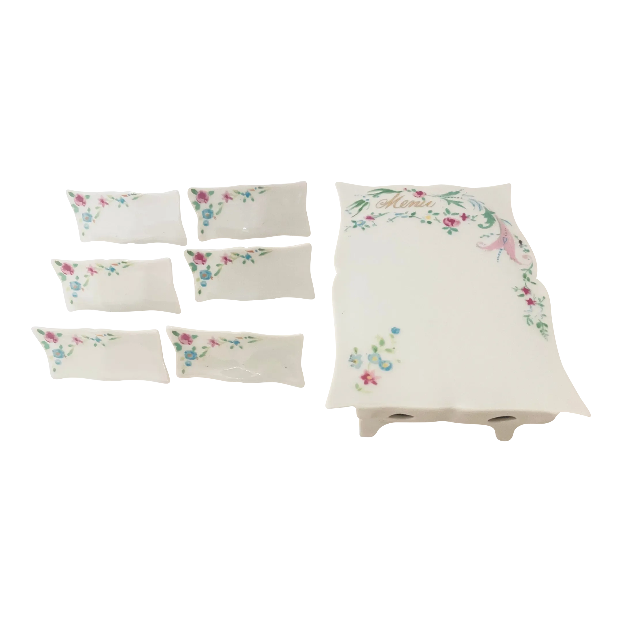 Vintage Japanese Ceramic Porcelain Table Setting Name Markers and Menu ...