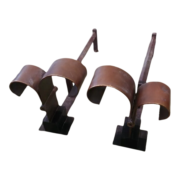 1920s Machine Age Art Deco Andirons- a Pair | Chairish