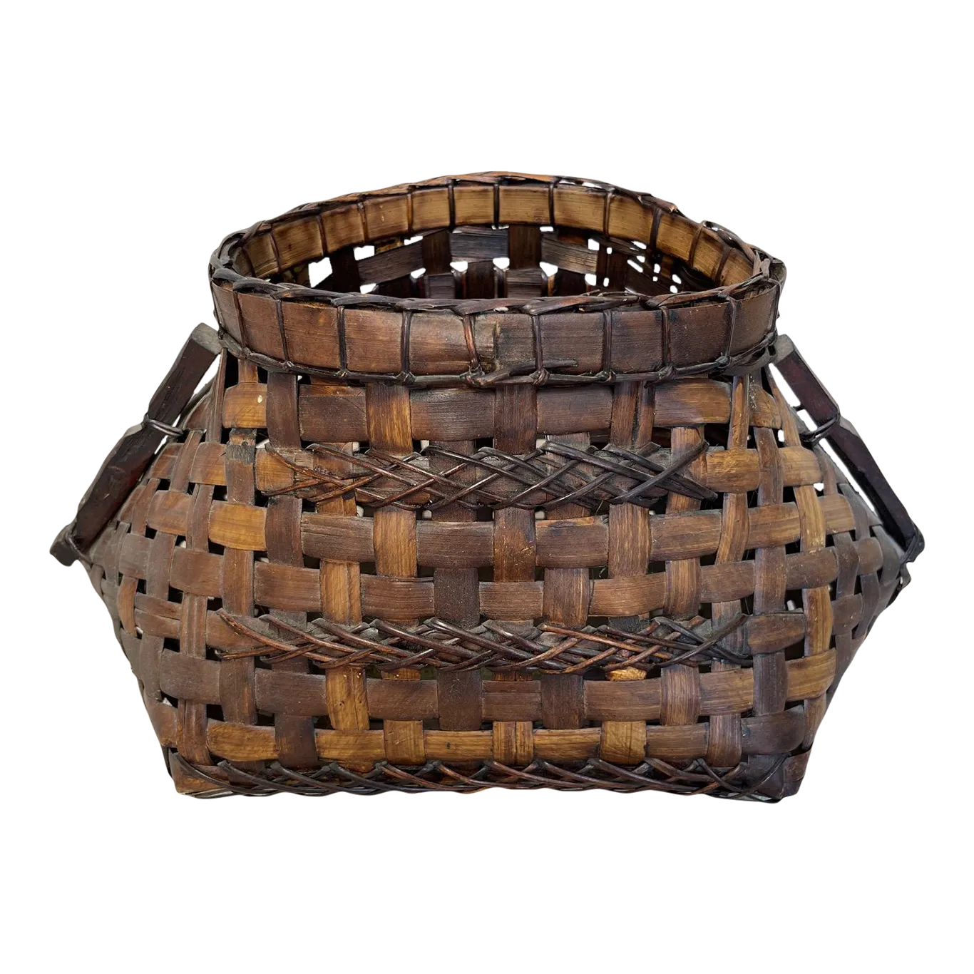 Vintage Split Bamboo/Rattan Basket | Chairish