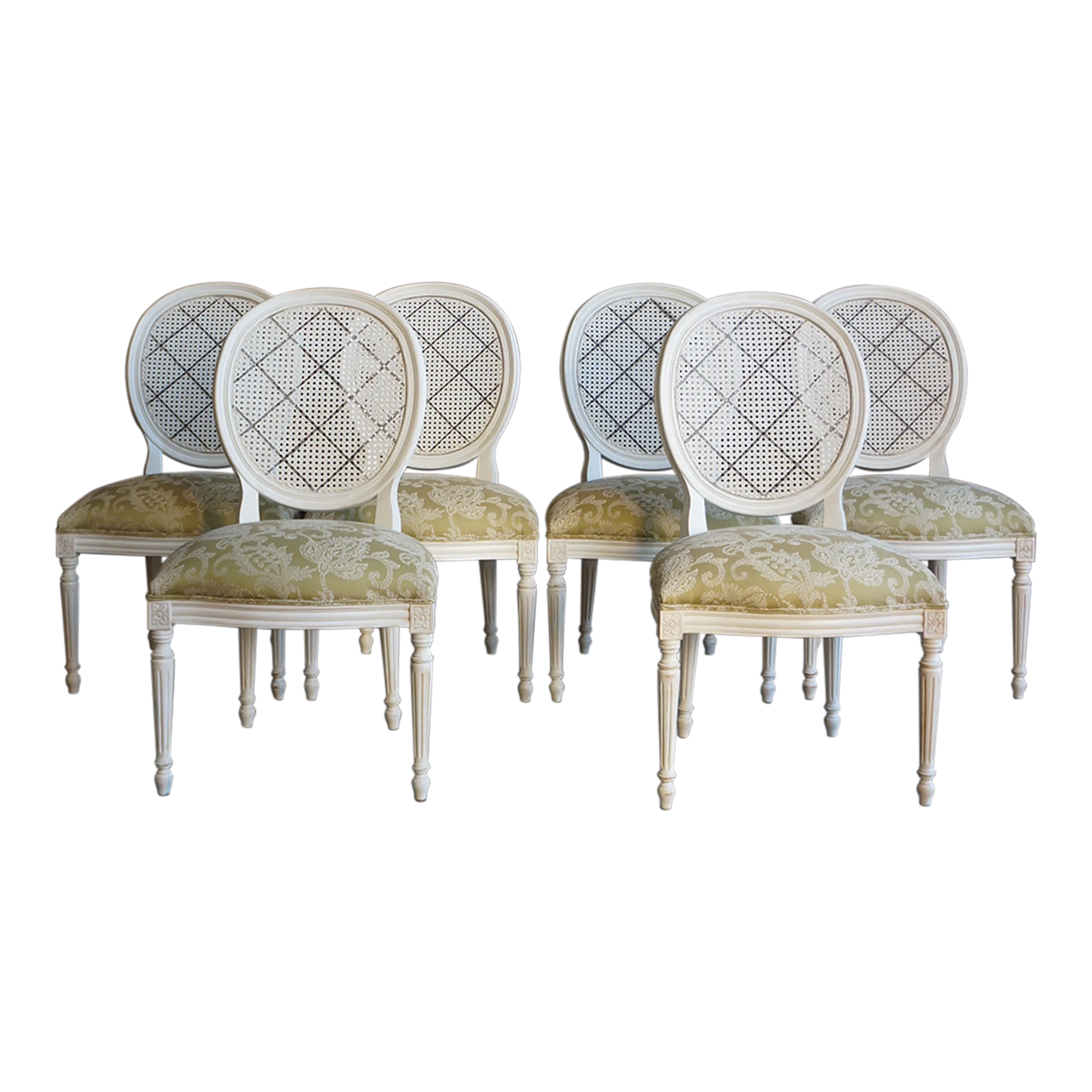 Ethan Allen Chrystiane Cane Back Dining Chairs ~ Set of 6 | Chairish