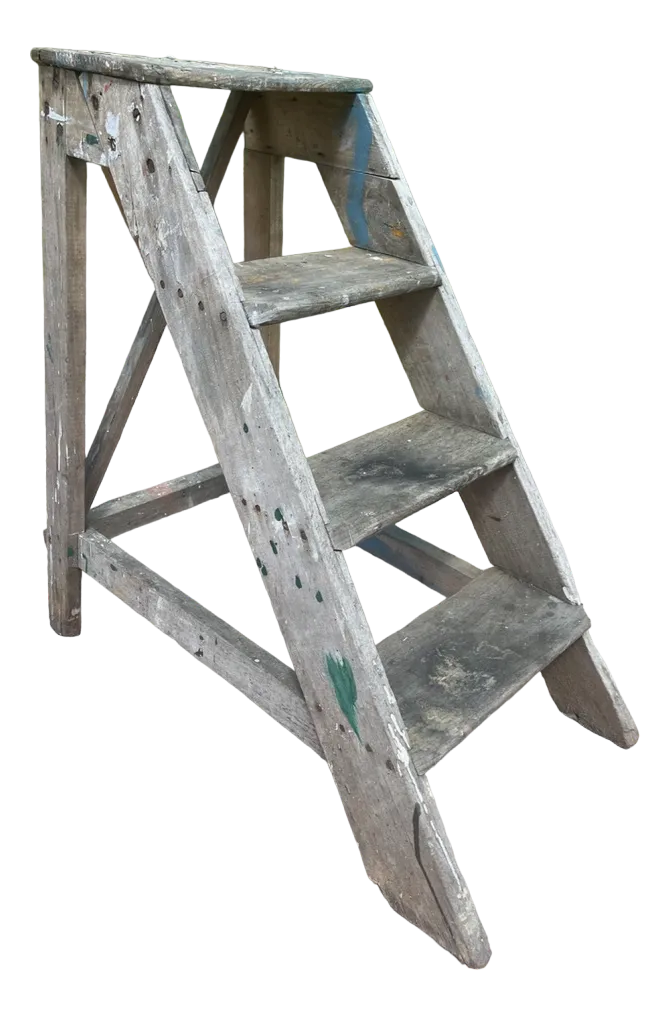 Vintage Step Ladder, 1950s | Chairish