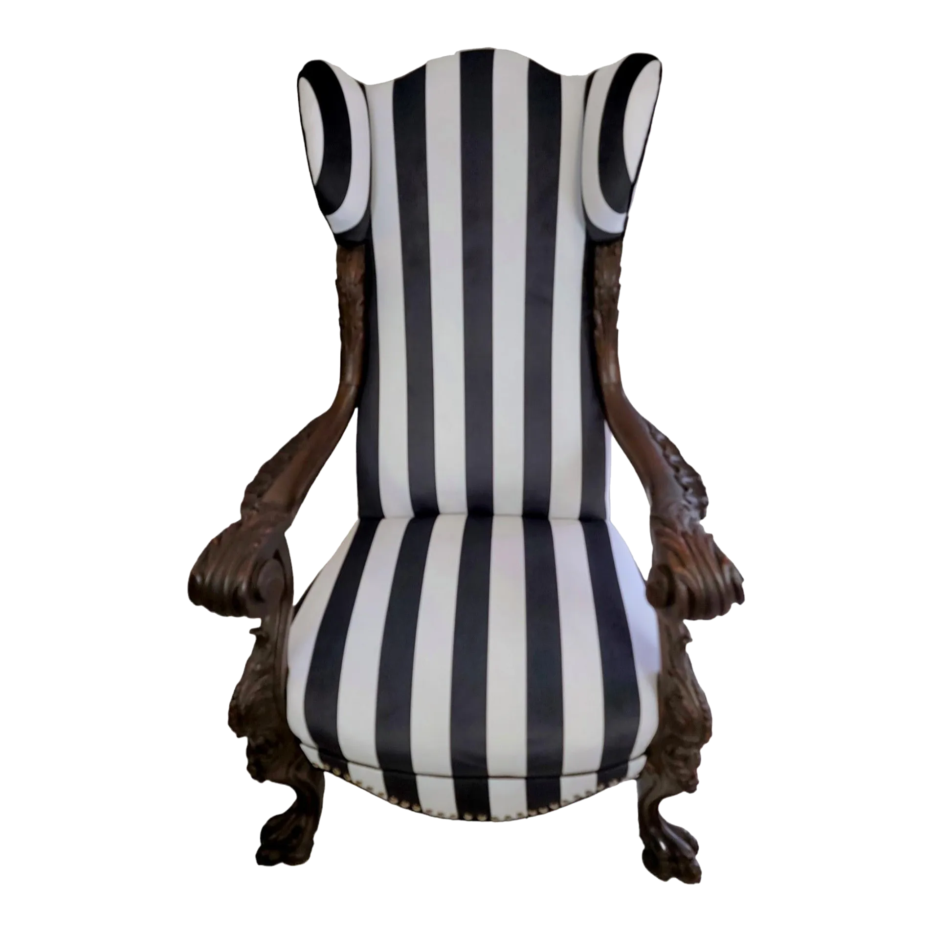 1860s Rococo Revival Wingback Chair | Chairish