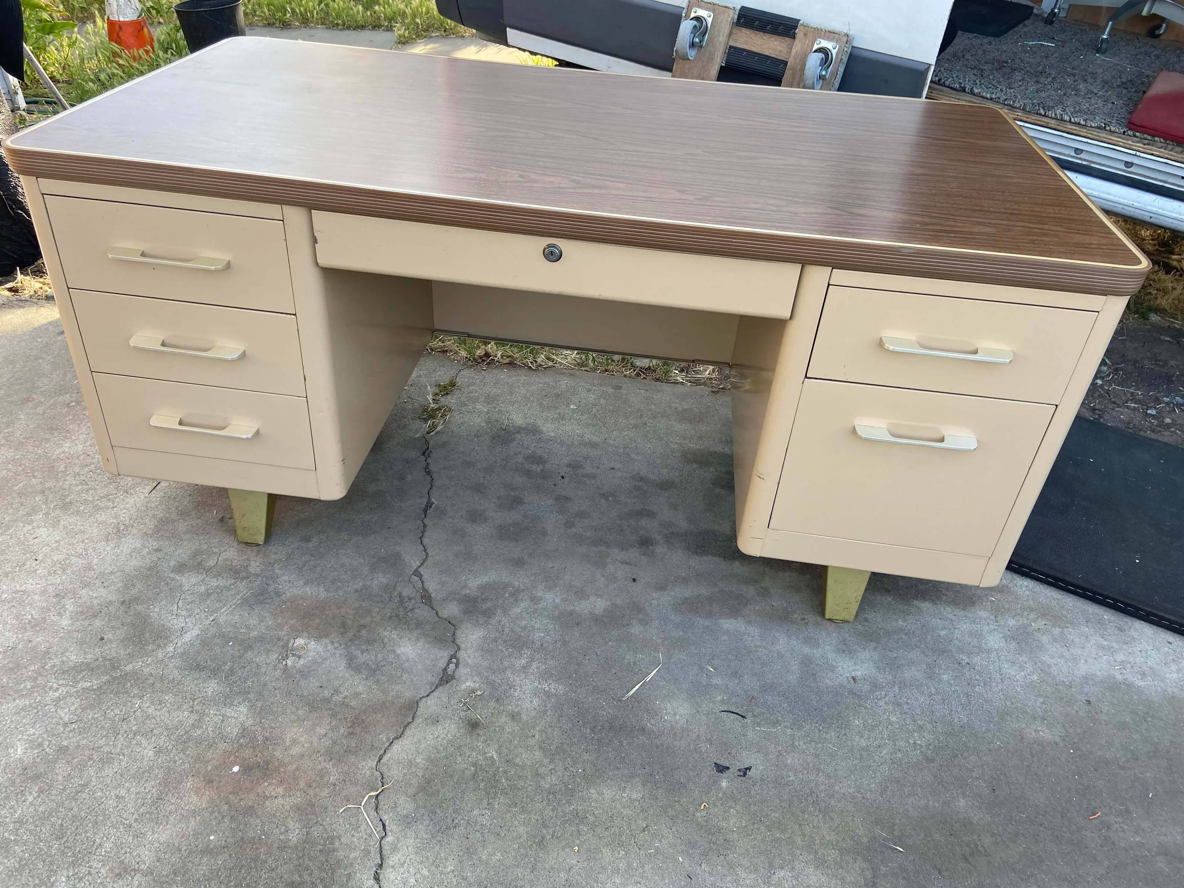 American Steel Desk 1960s Vintage Tanker Desks Retro Office Inc