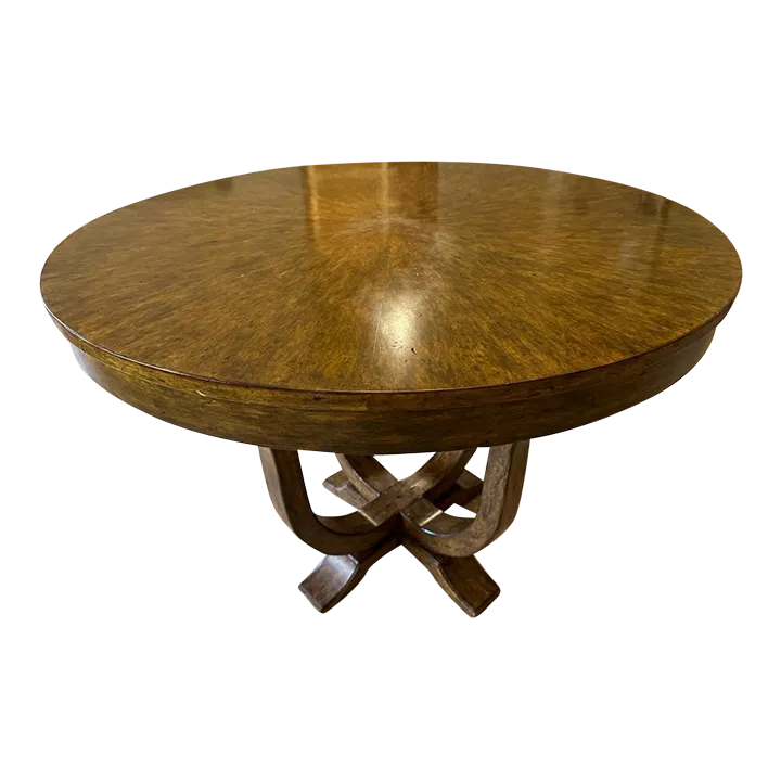 Modern Round Foyer / Center Table by Artifacts | Chairish