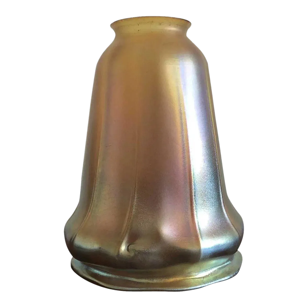 American Tiffany Studios Favrile Glass Iridescent Gold Lamp Shade ...