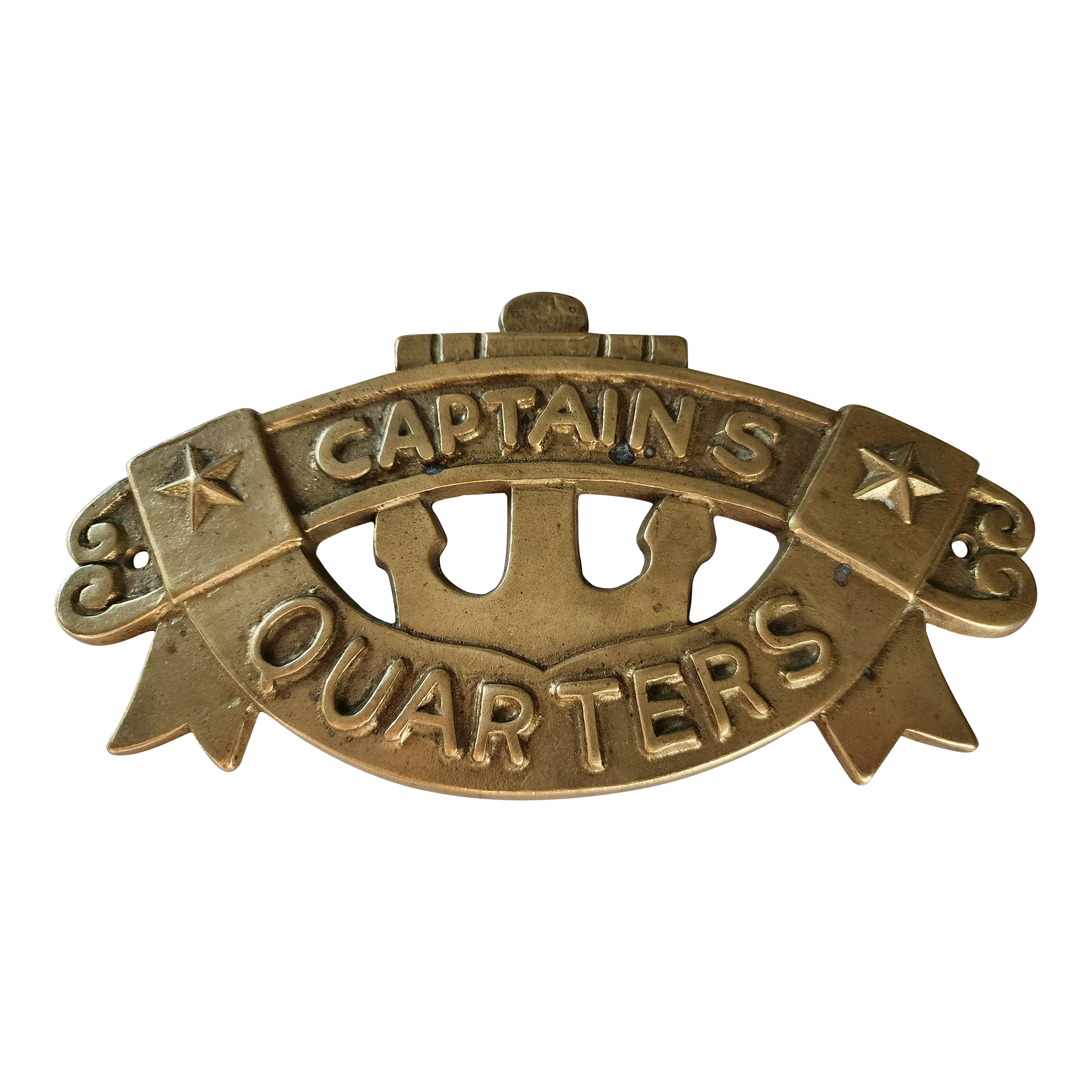 1990s Solid Brass Nautical "Captain's Quarters" Embossed Sign/Plaque ...