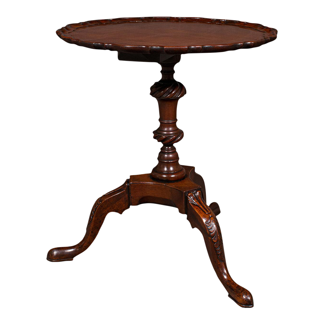 1850's Antique Pie Crust Side Table | Chairish