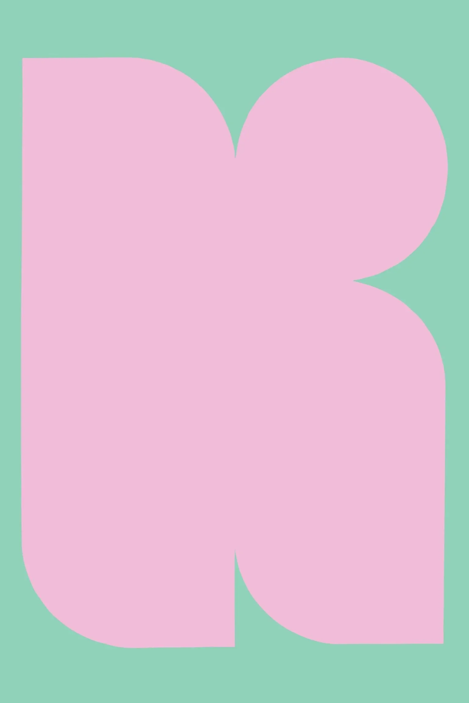 Pastel Pink Geometric Abstract Shape on Mint Background - Contemporary ...