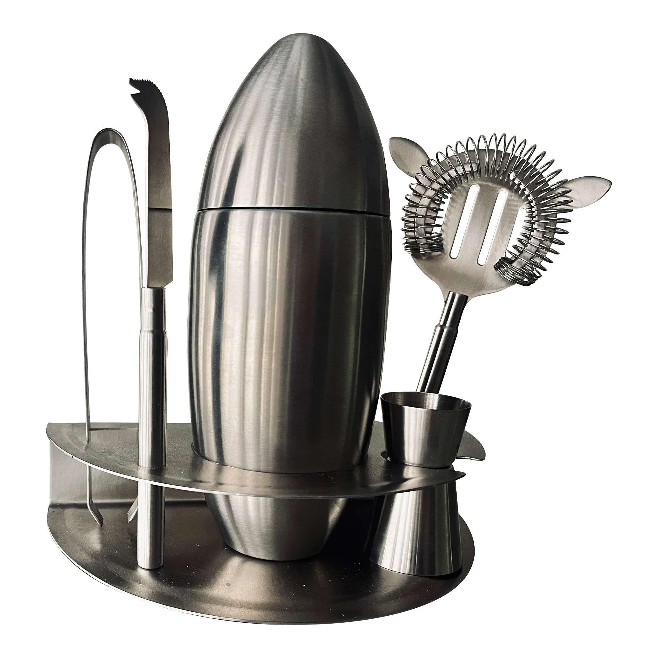 1990s Space Age Cocktail Set in Caddy- 6 Pieces | Chairish