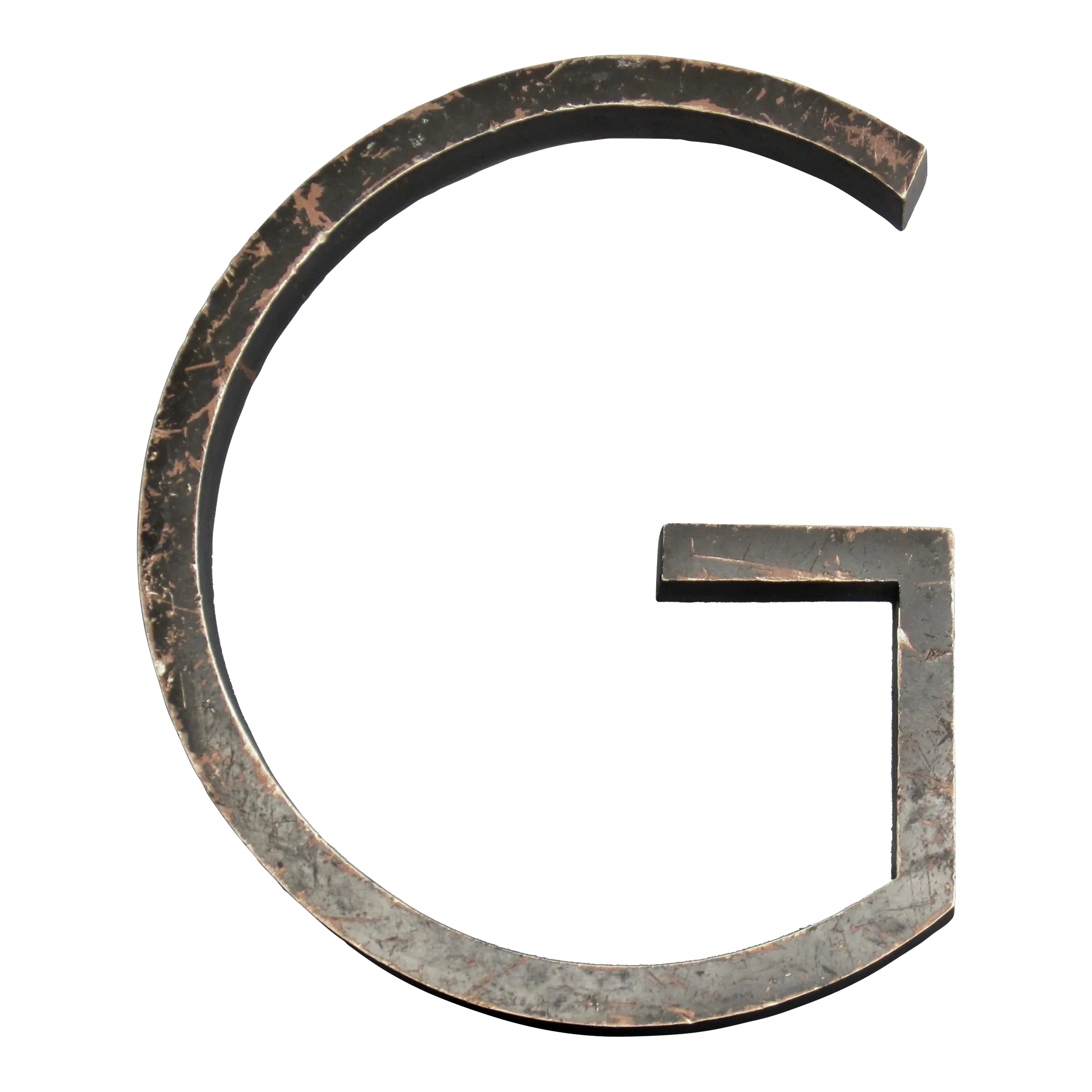 Vintage Weathered Metal Letter G Wall Emblem | Chairish