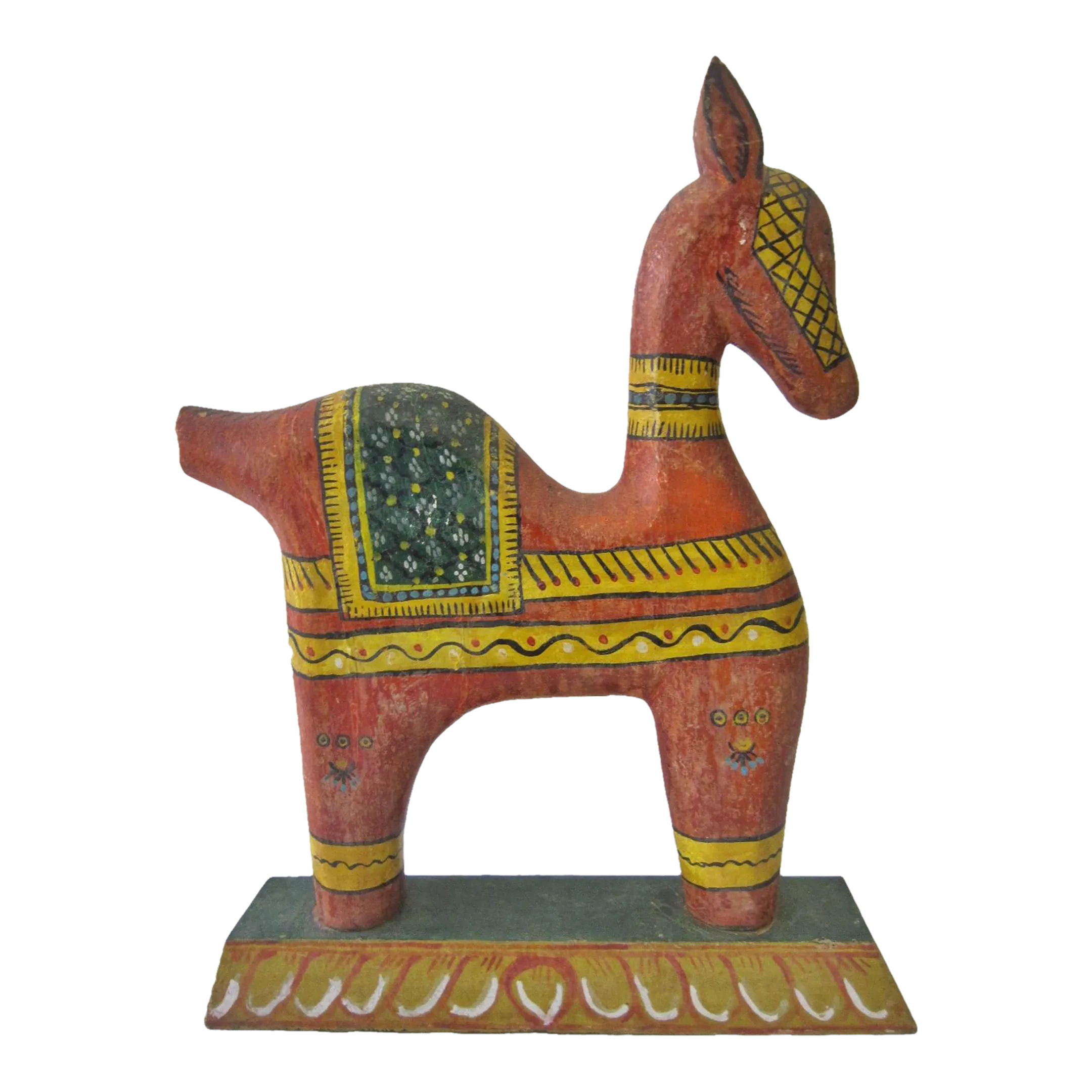 Vintage Boho India Carved Horse, Large | Chairish