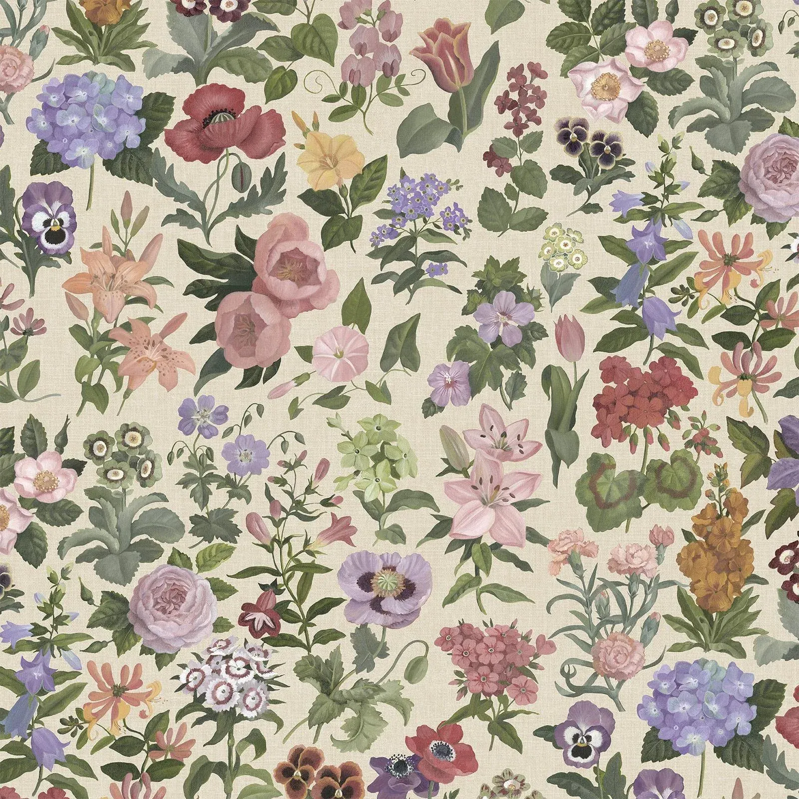 Floralia Wallpaper, Sample - Ecru | Chairish