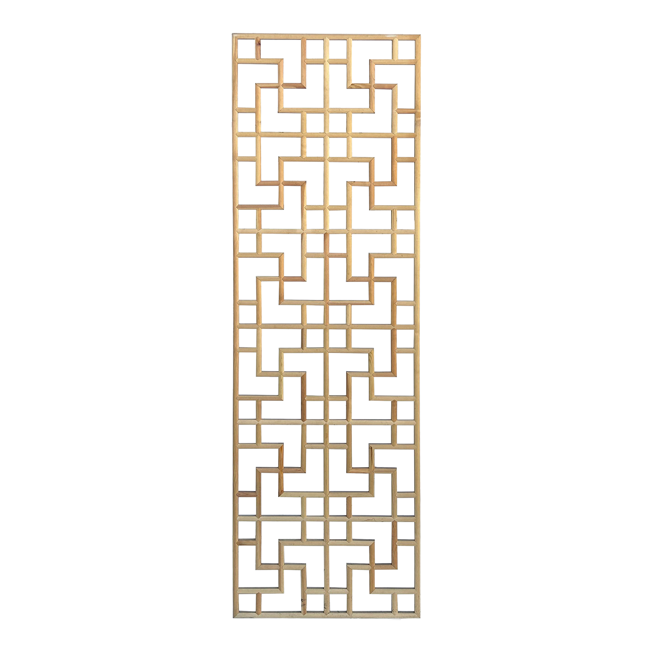 78.75" Raw Wood Rectangular Straight Line Geometric Pattern Wall Panel ...