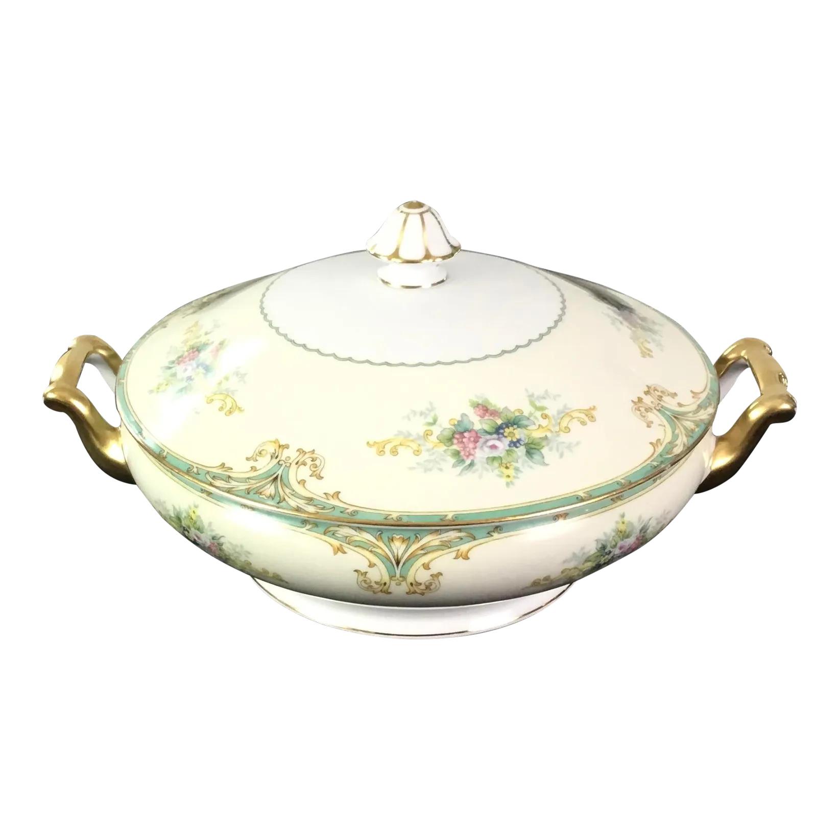 1920s Noritake Porcelain Covered Vegetable Dish | Chairish
