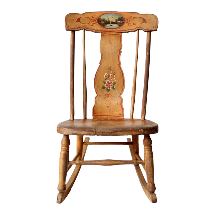 Antique Painted Rocking Chair | Chairish