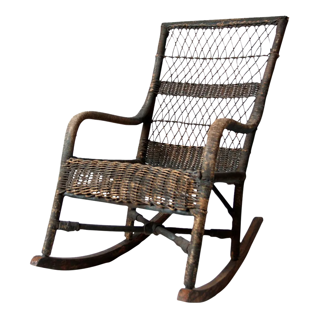 Antique Wicker Rocking Chair | Chairish