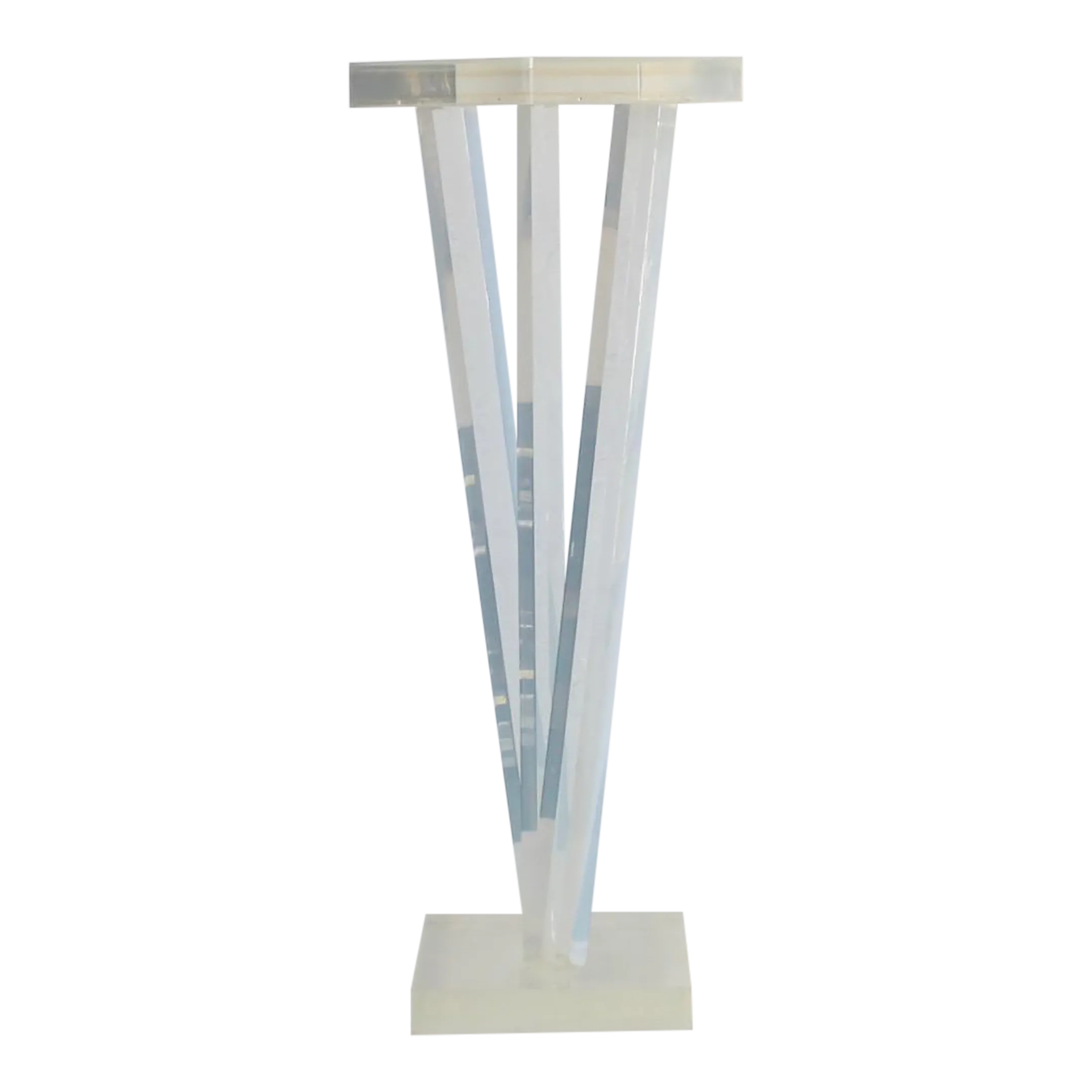 Vintage Modern Thick Translucent Lucite Pedestal Trophy Display Plant ...