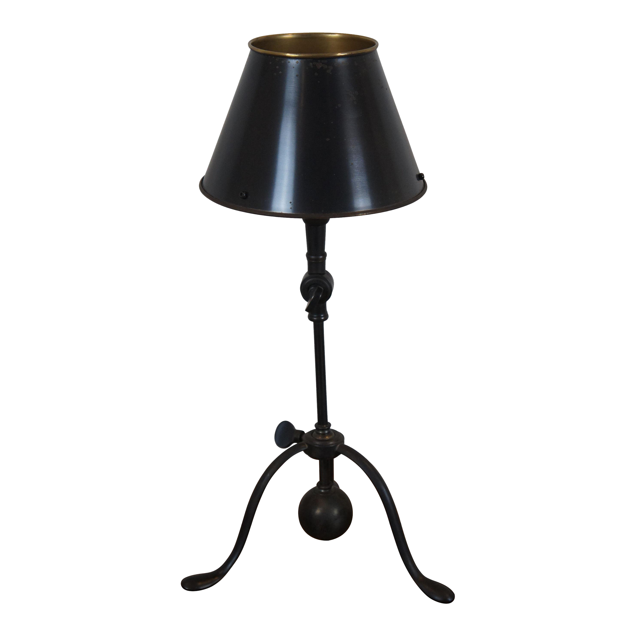 Vintage Ralph Lauren Bronze Library Desk Table Lamp Tole Shade ...