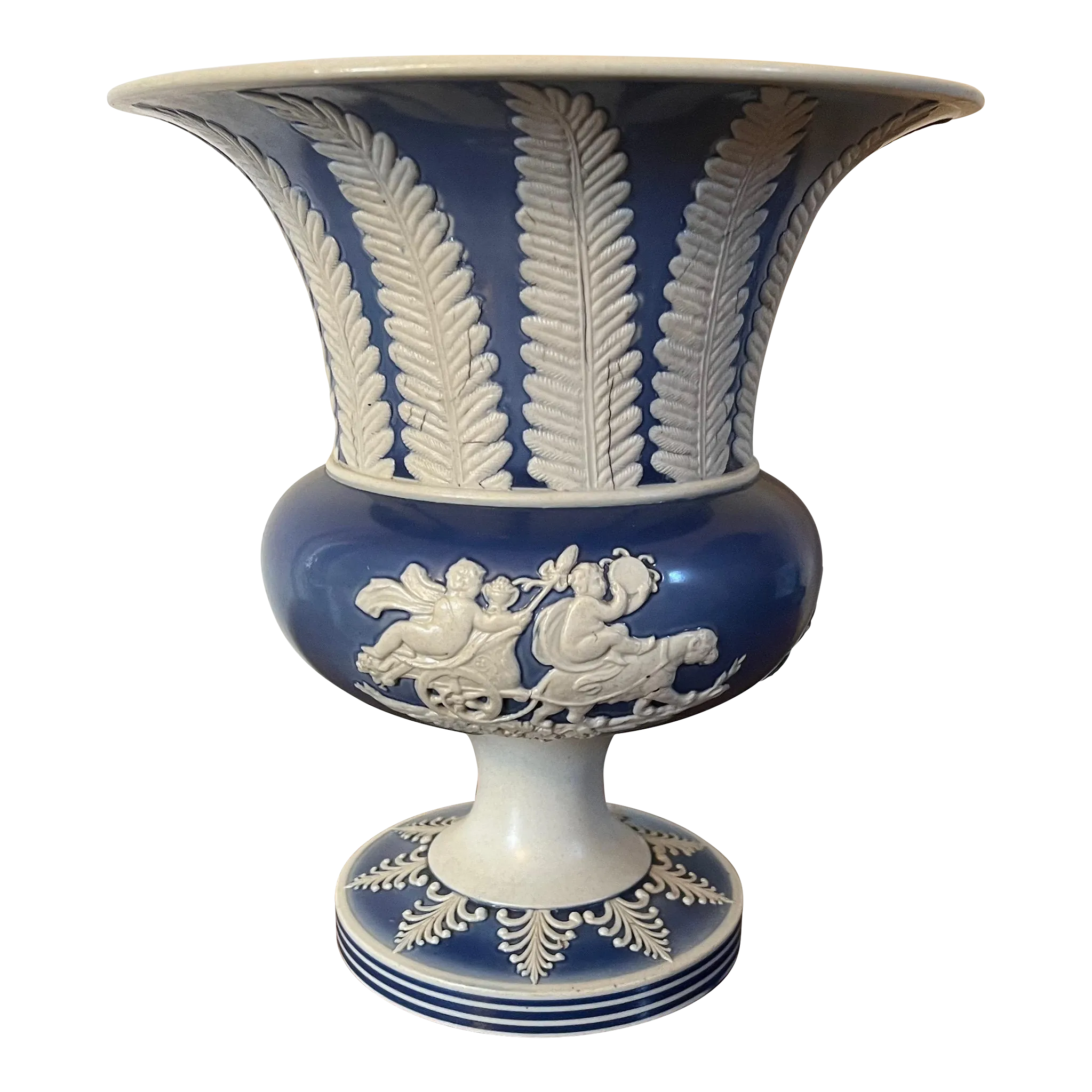 Large Antique Early 19th Century English Jasperware Trumpet Vase Circa ...