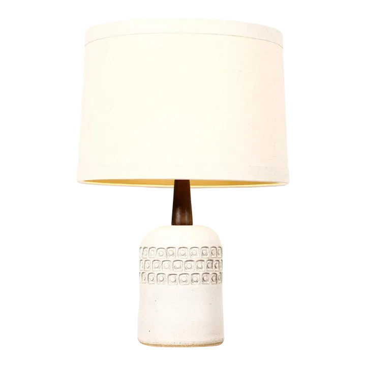 Ceramic Stoneware Studio Pottery Table Lamp, Square Dot Pattern in ...