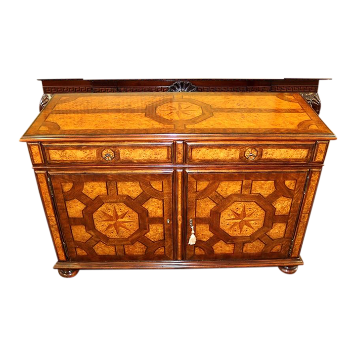 Theodore Alexander Burled Mixed Wood Buffet | Chairish