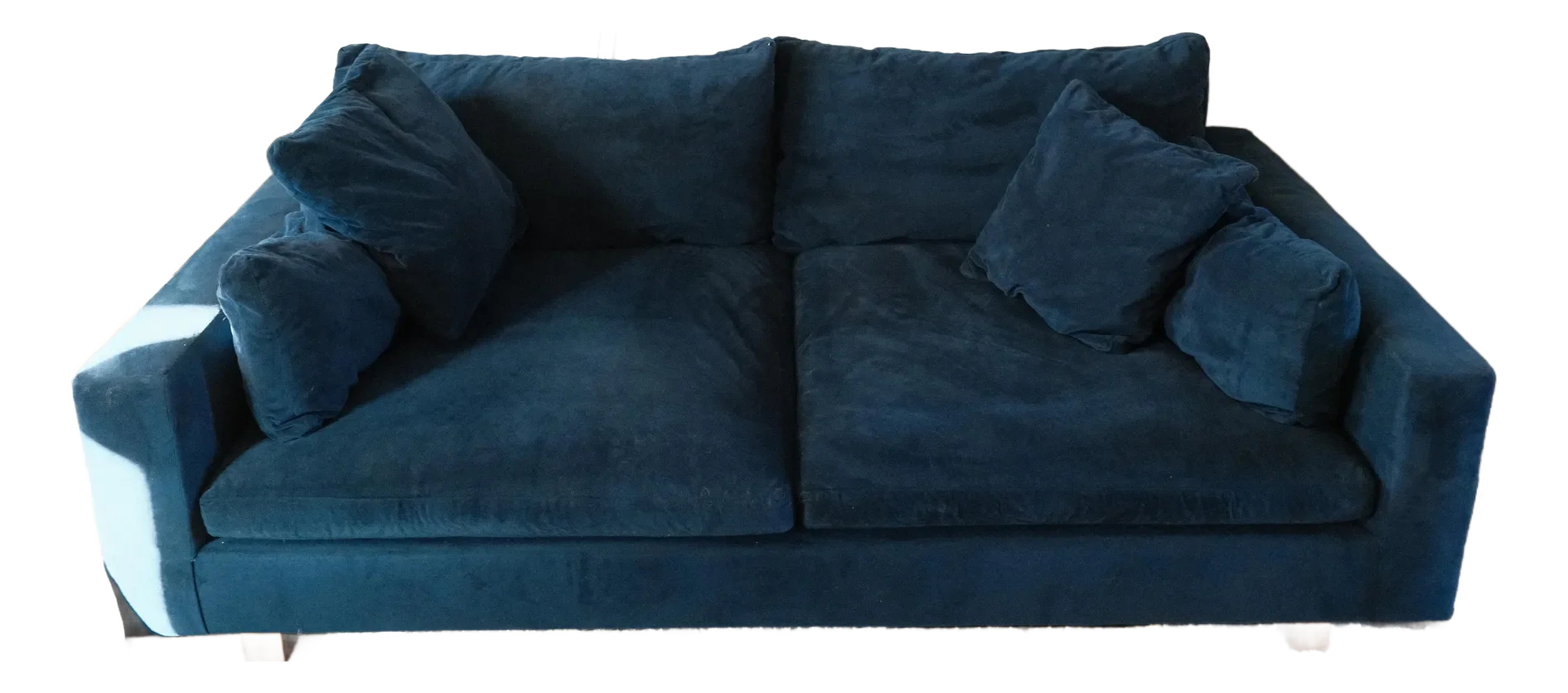 West Elm Harmony Extra Deep Sofa in Ink Blue Performance Velvet