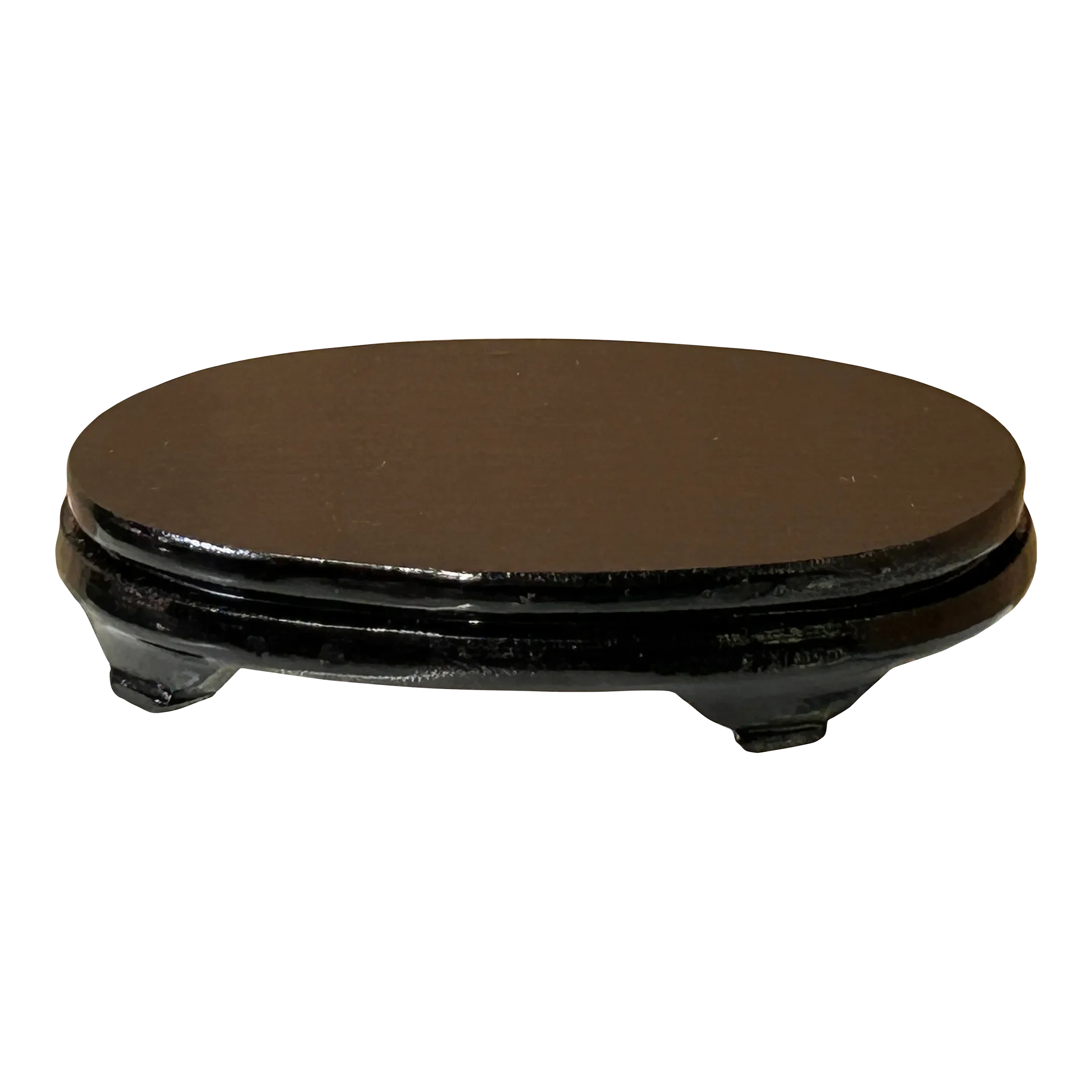 3.5" Dark Brown Wood Oval Shape Display Stand Riser Easel | Chairish